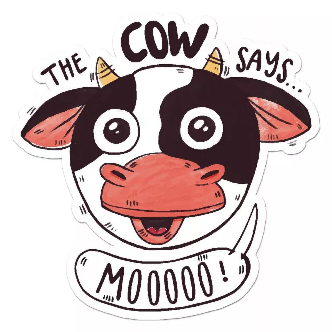 Cow Says Moo Sticker Phone Decal Water Bottle Stickers Car Decals ...
