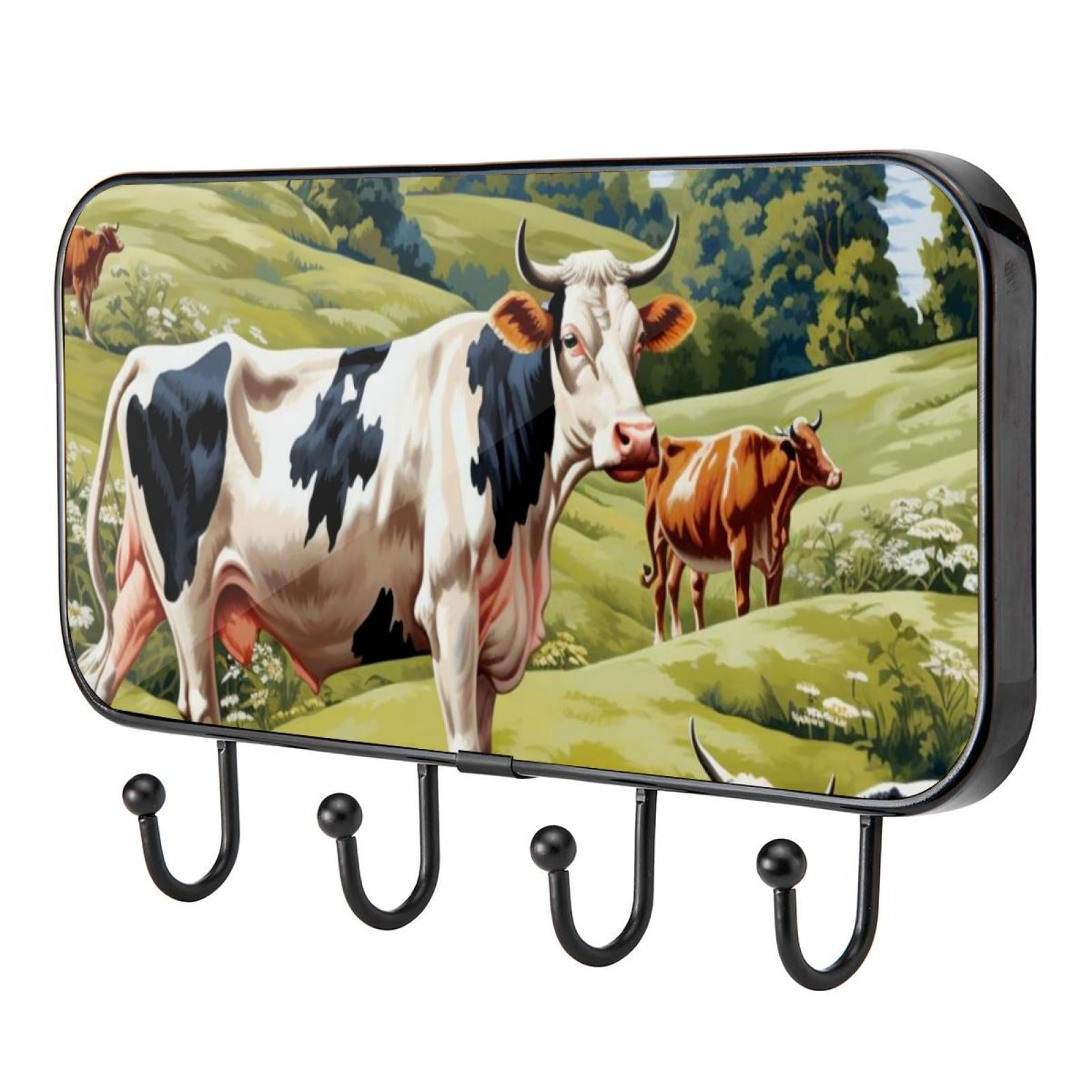 Cow Self Adhesive Towel Coat Wood Iron Hooks for Home Keys Door Outdoor ...