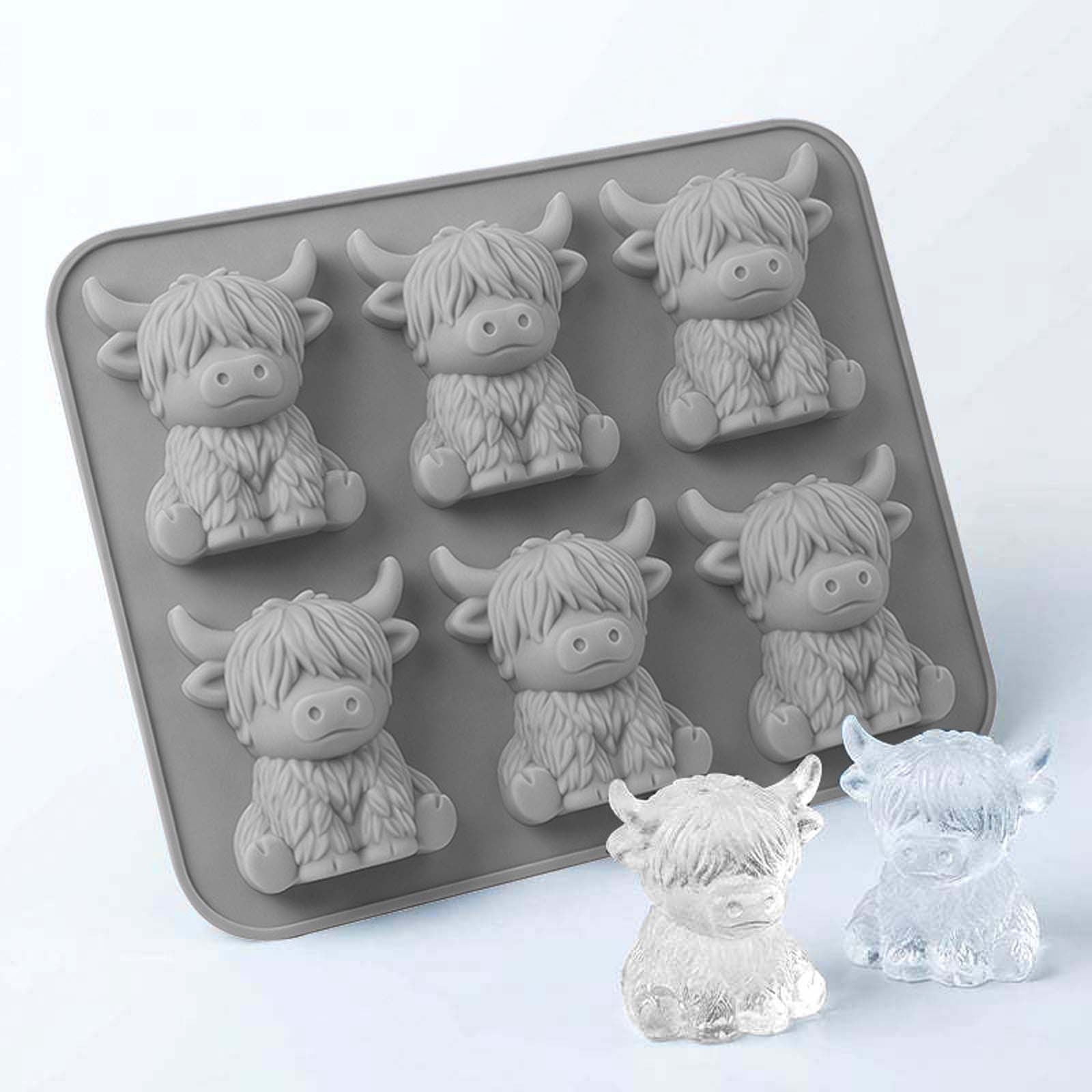 Cow Shape Silicone Ice Cube Tray Cute Animal Ice Mold Easy Release ...