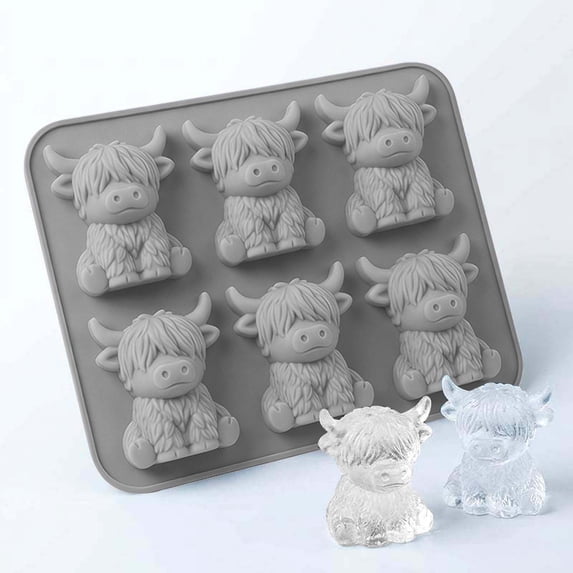 Cow Shape Silicone Ice Cube Tray Cute Animal Ice Mold Easy Release ...