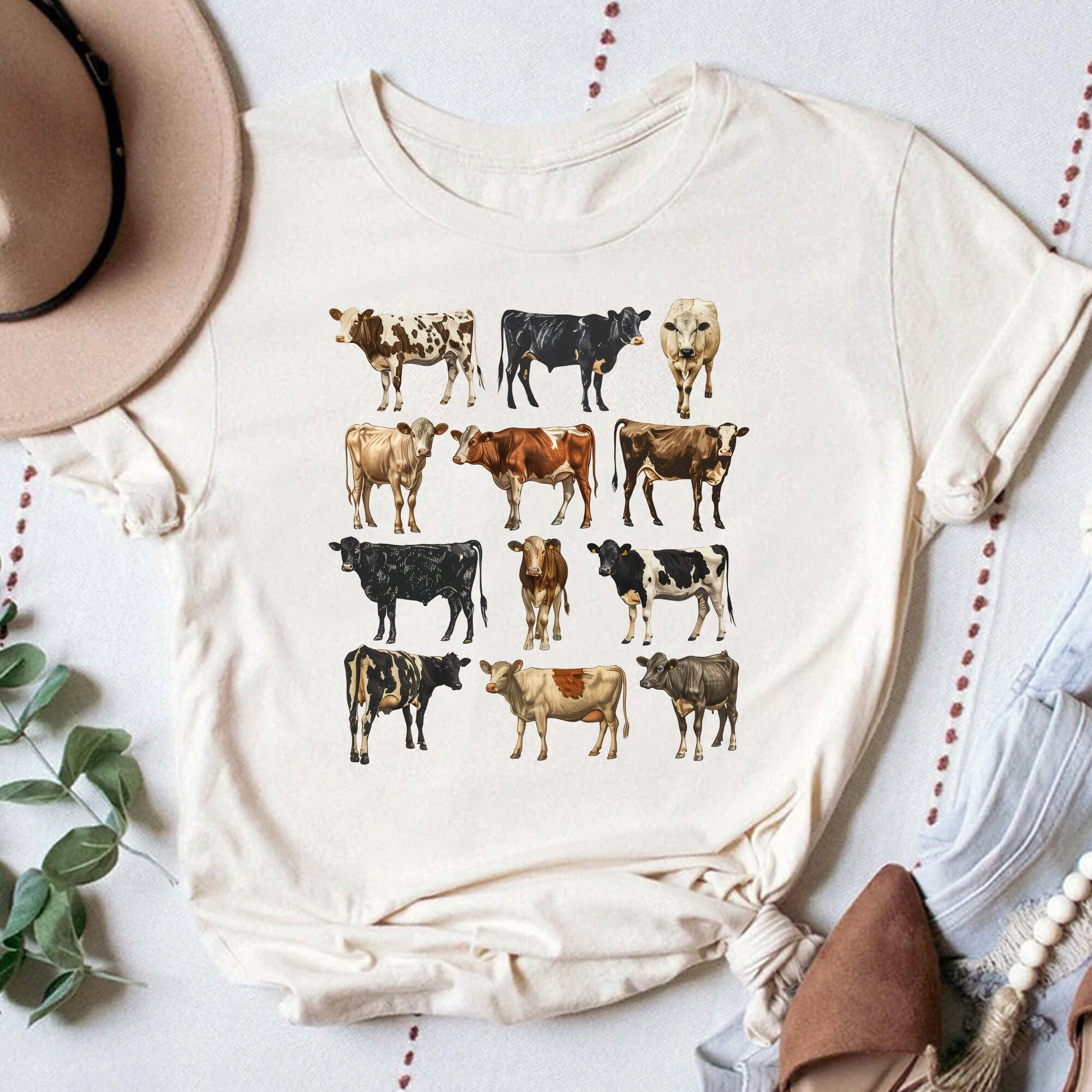 Cow Shirt, Cow Shirt, Farm Animal Shirt, Cow Cottagecore Shirt, Animal ...