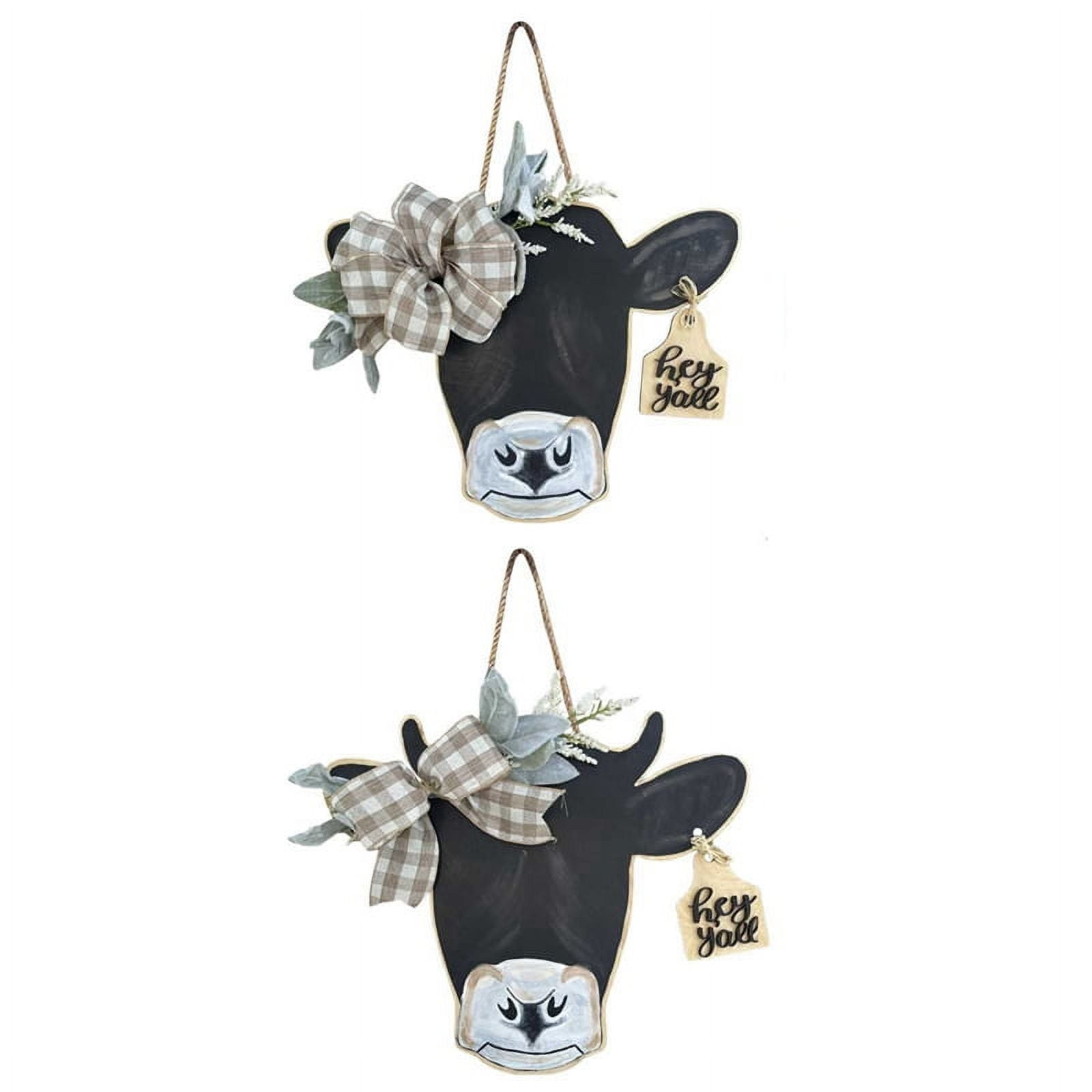 Cow Sign Welcome Front Door Hanger Handicraft Farmhouse Spring Porch ...