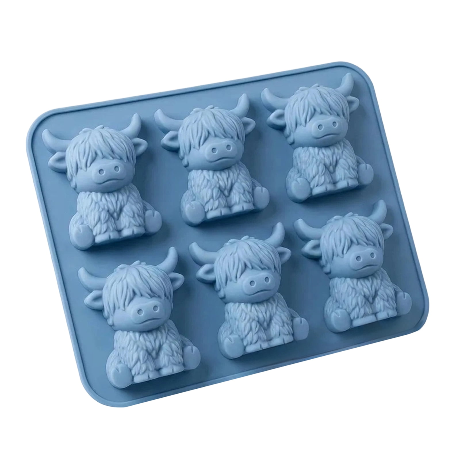 Cow Silicone Mold - Fun 6-Cavity Animal Tray for Ice Cubes, Chocolates ...