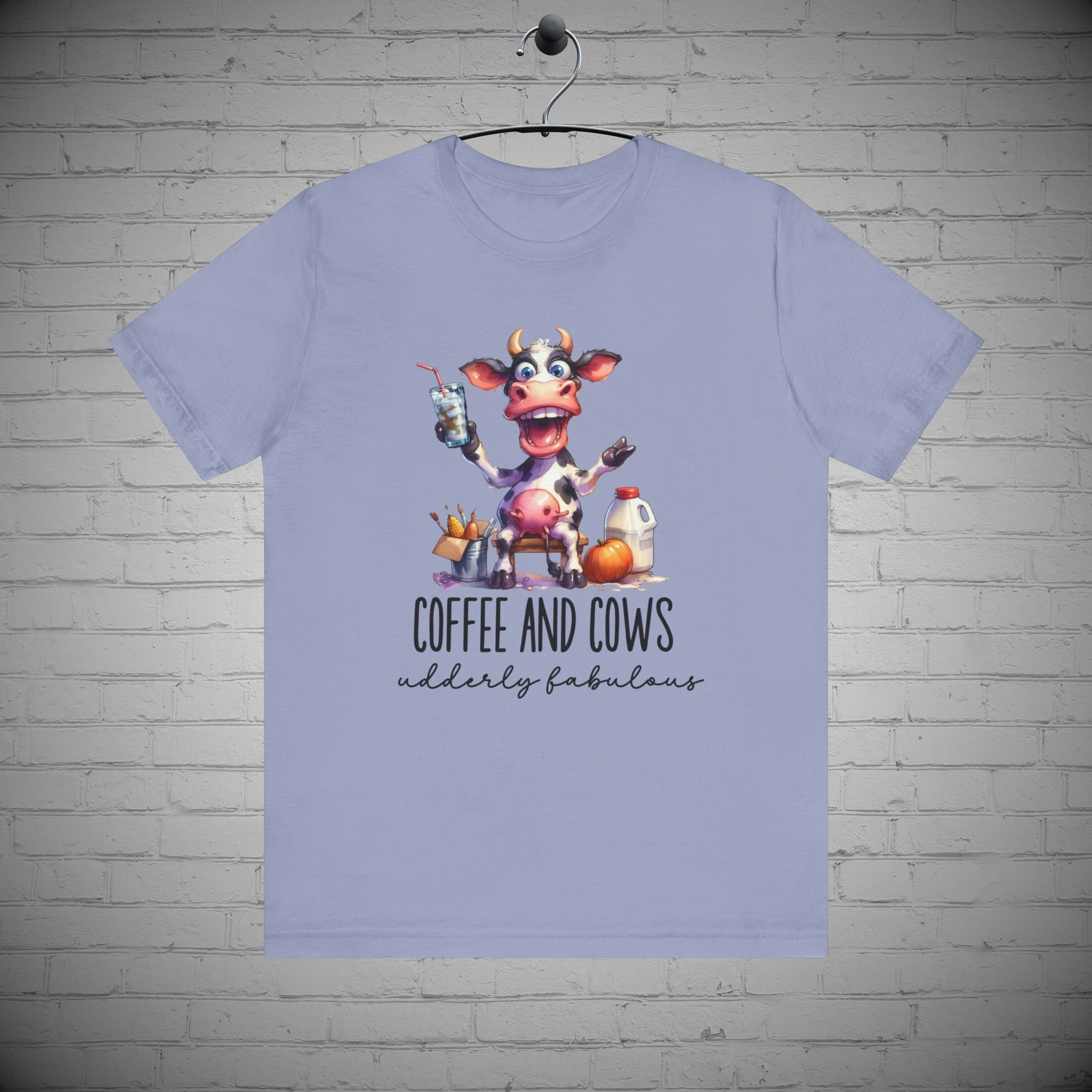 Cow Sipping Coffee Funny Tshirt, Gift for Coffee Lovers and Animal ...