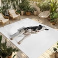 Cow Sitting on The Toilet Thinking Outdoor Rug, Abstract Funny Animal ...