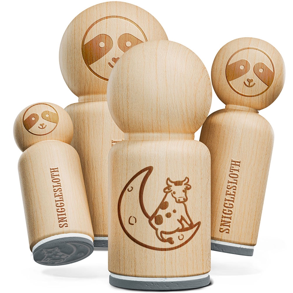 Cow Sitting on Moon Milky Way Spots Rubber Stamp for Stamping Crafting ...