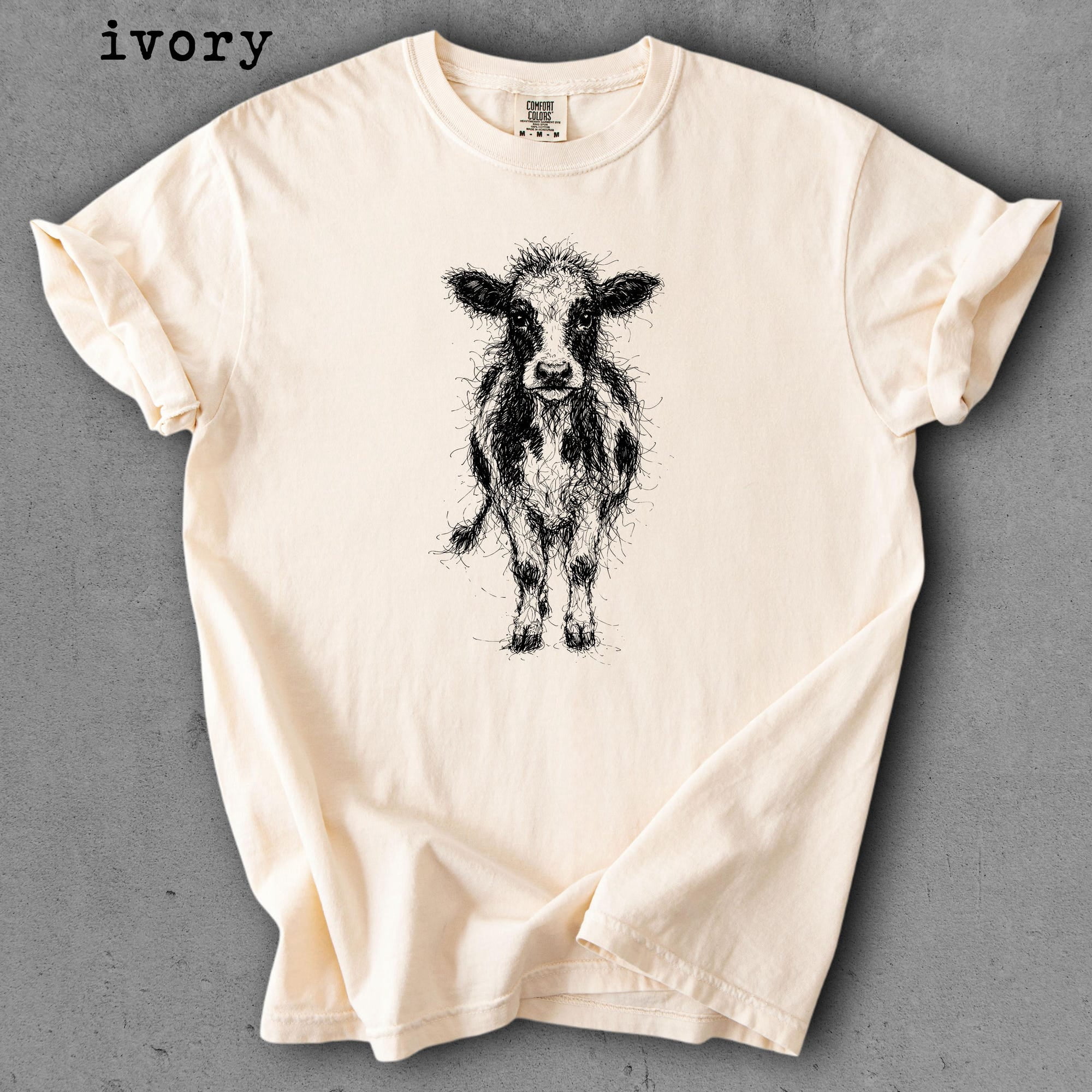 Cow Sketch Shirt HandDrawn Cow Shirt Cow Lover Tee Gift Cow Mom Gift ...