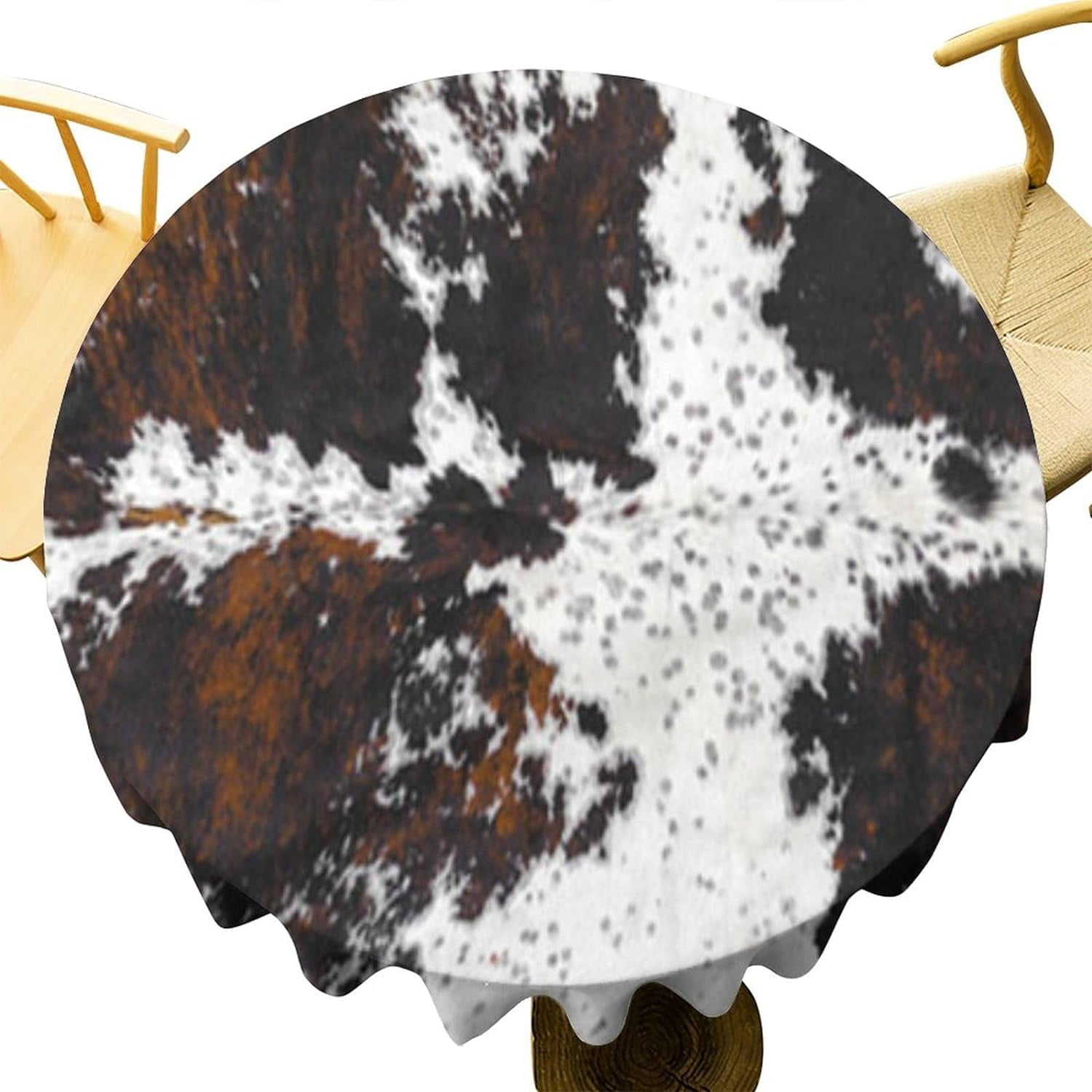 Cow Skin Print Tablecloth, Rustic Cottage Country Farm Animal Fur Skin ...