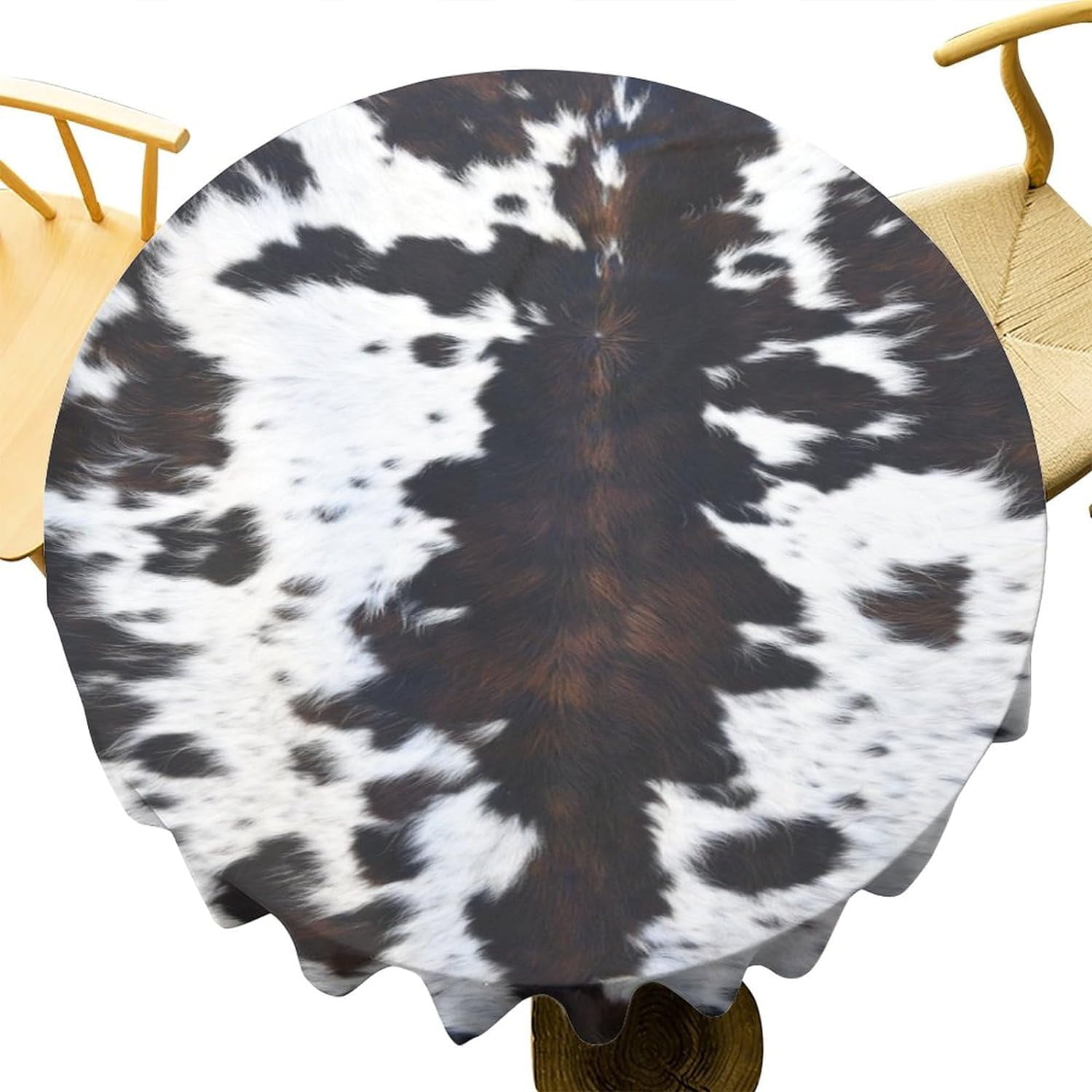 Cow Skin Print Tablecloth, Western Style Cowhide Print Rustic Cottage ...