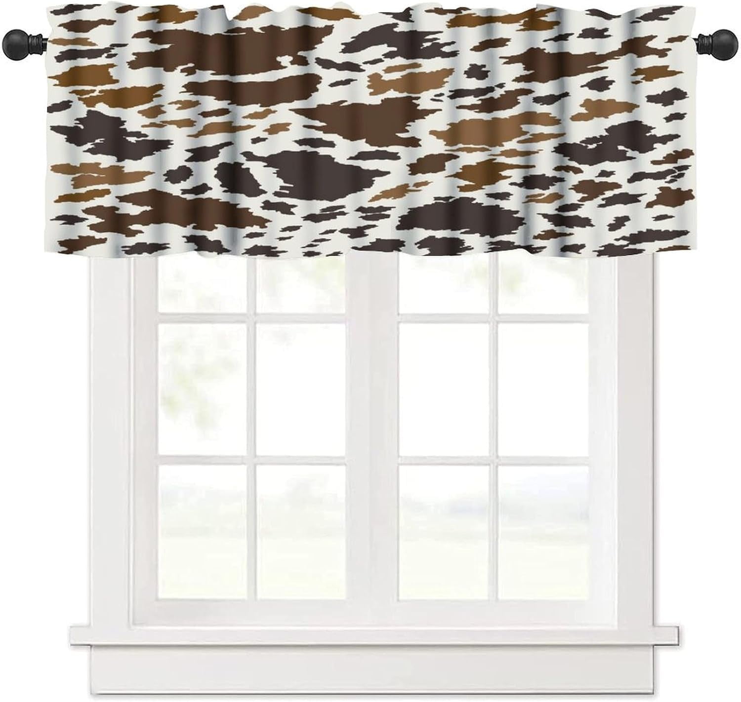 Cow Skin Valance Curtain Abstract Animal Print Rustic Spotted Cow ...