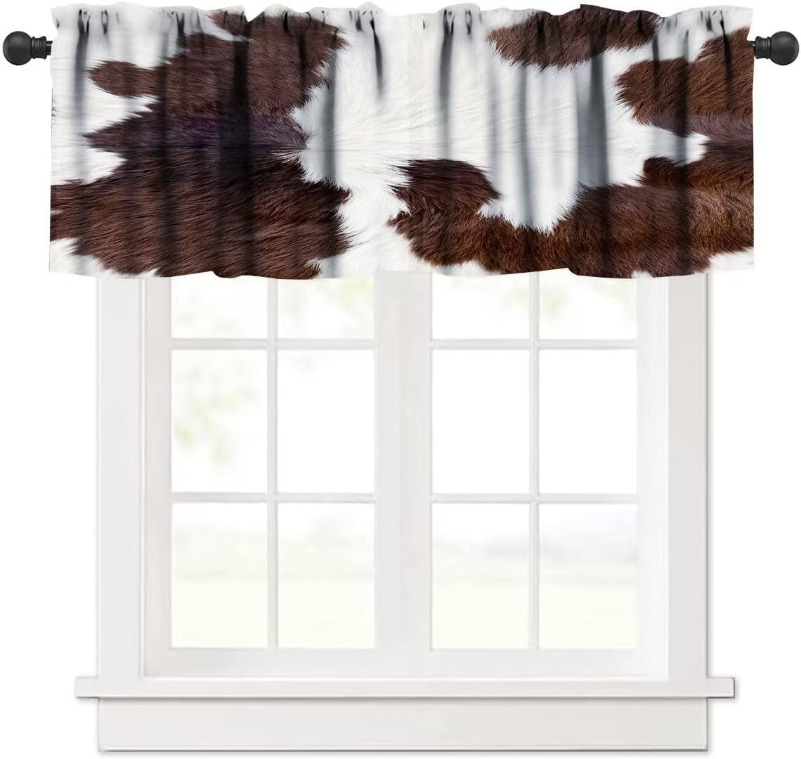 Cow Skin Window Valance Curtain, Rustic Farmhouse Animal Fur Skin ...