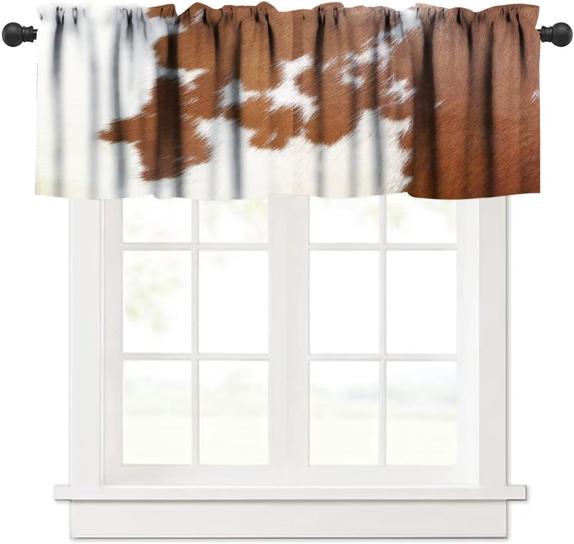 Cow Skin Window Valance Curtain,Rustic Farmhouse Animal Fur Skin ...