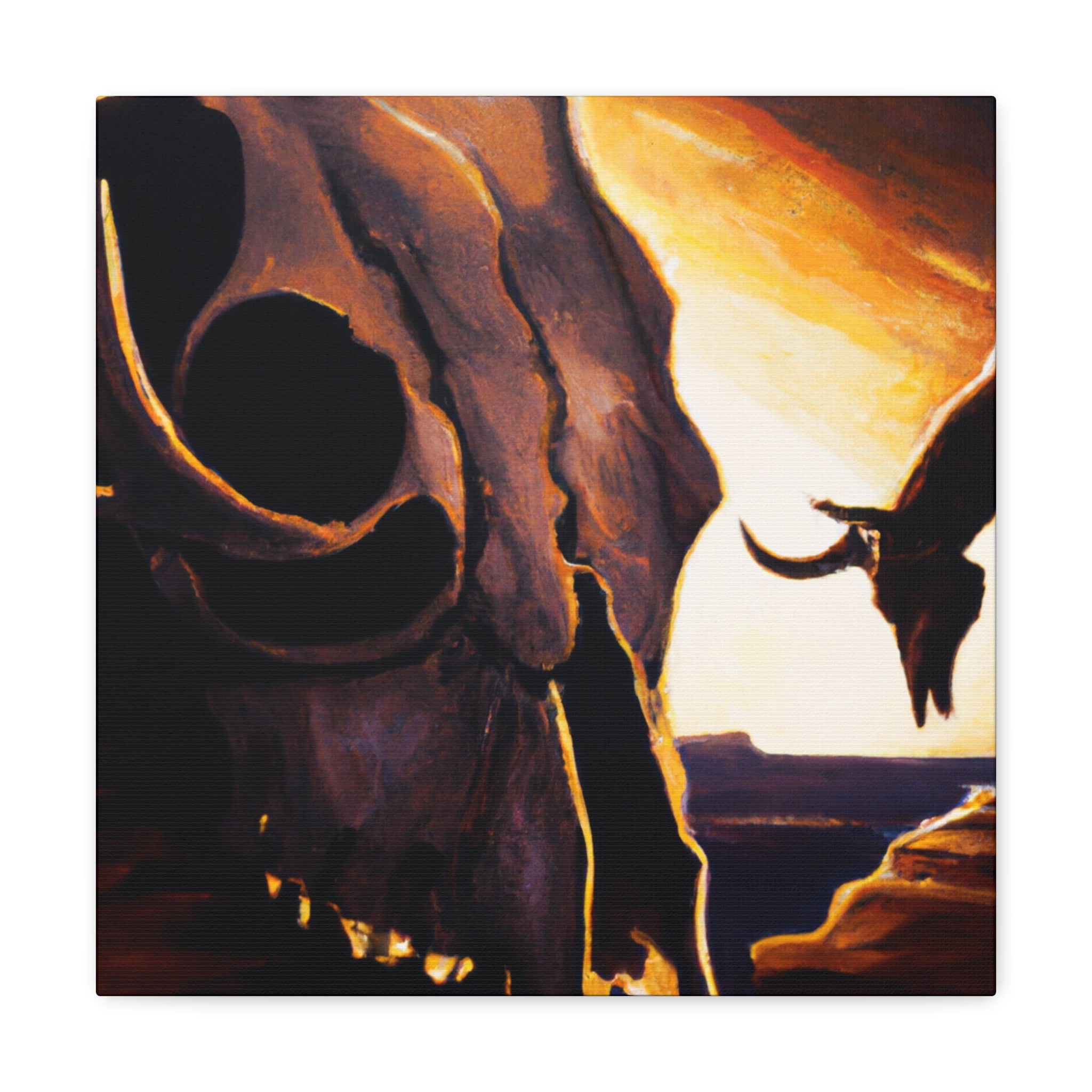 Cow Skull Reflection. - Canvas - Walmart.com