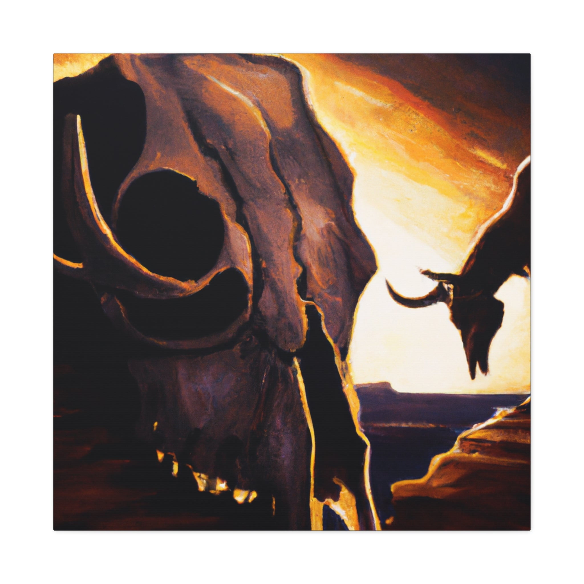 Cow Skull Reflection. - Canvas - Walmart.com