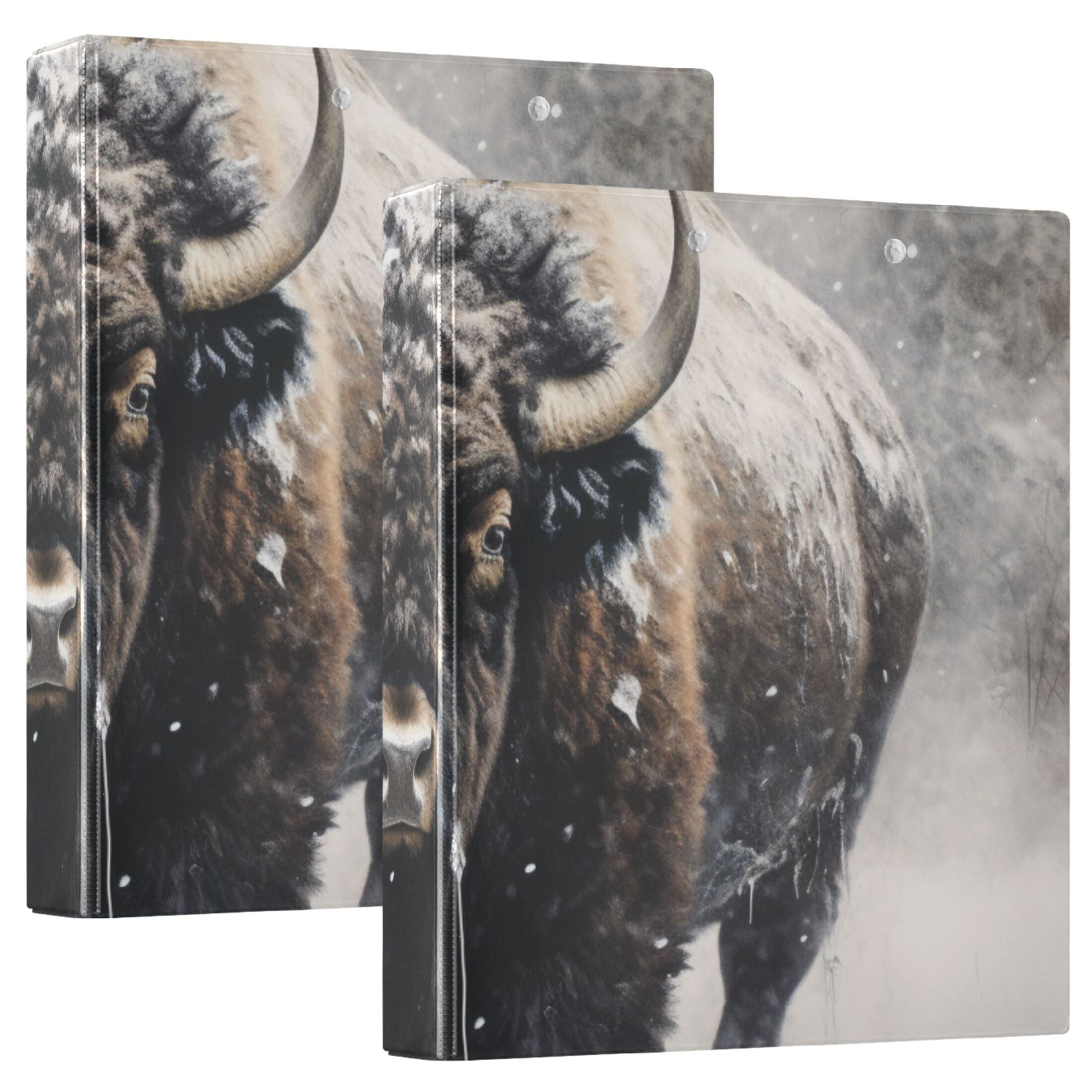 Cow Snow Forest Trees 3 Ring Binders 1.5 inch Hardcover File Folders ...