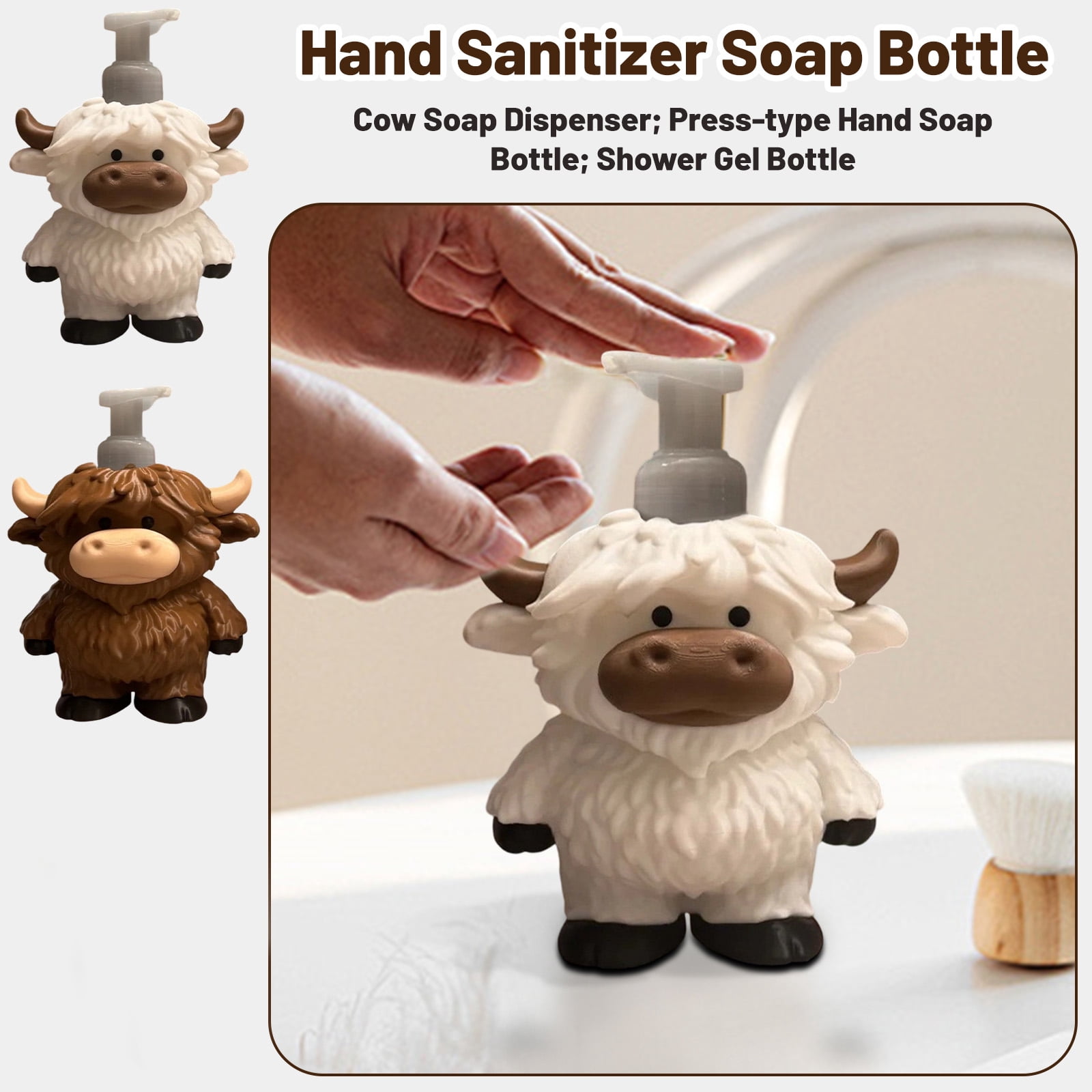 Cow Soap Dispenser - 5.9 inch Cute Animal-Shaped Hand Soap & Holder for ...