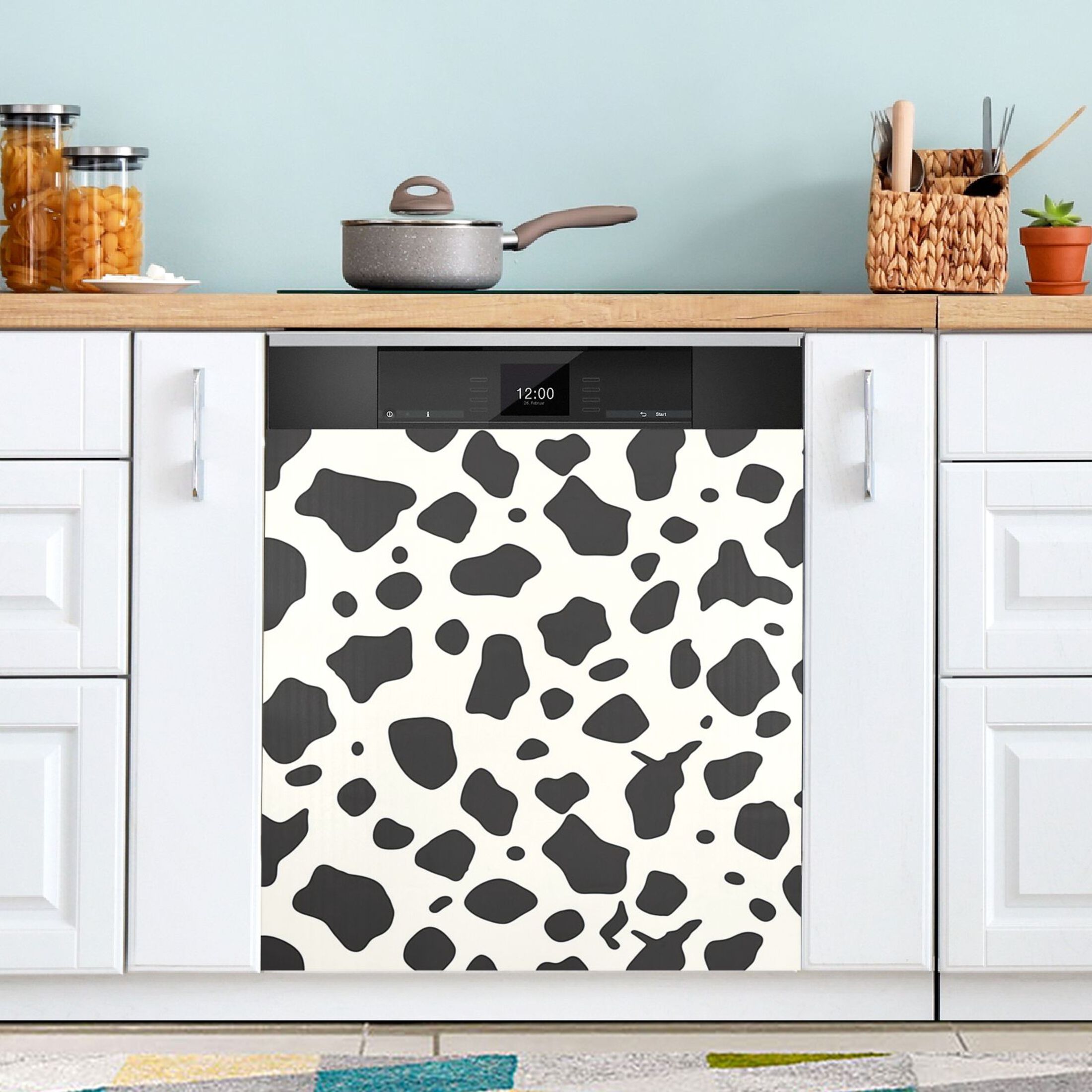 Cow Spots Dishwasher Magnet Refrigerator Magnetic Cover Washing Machine ...