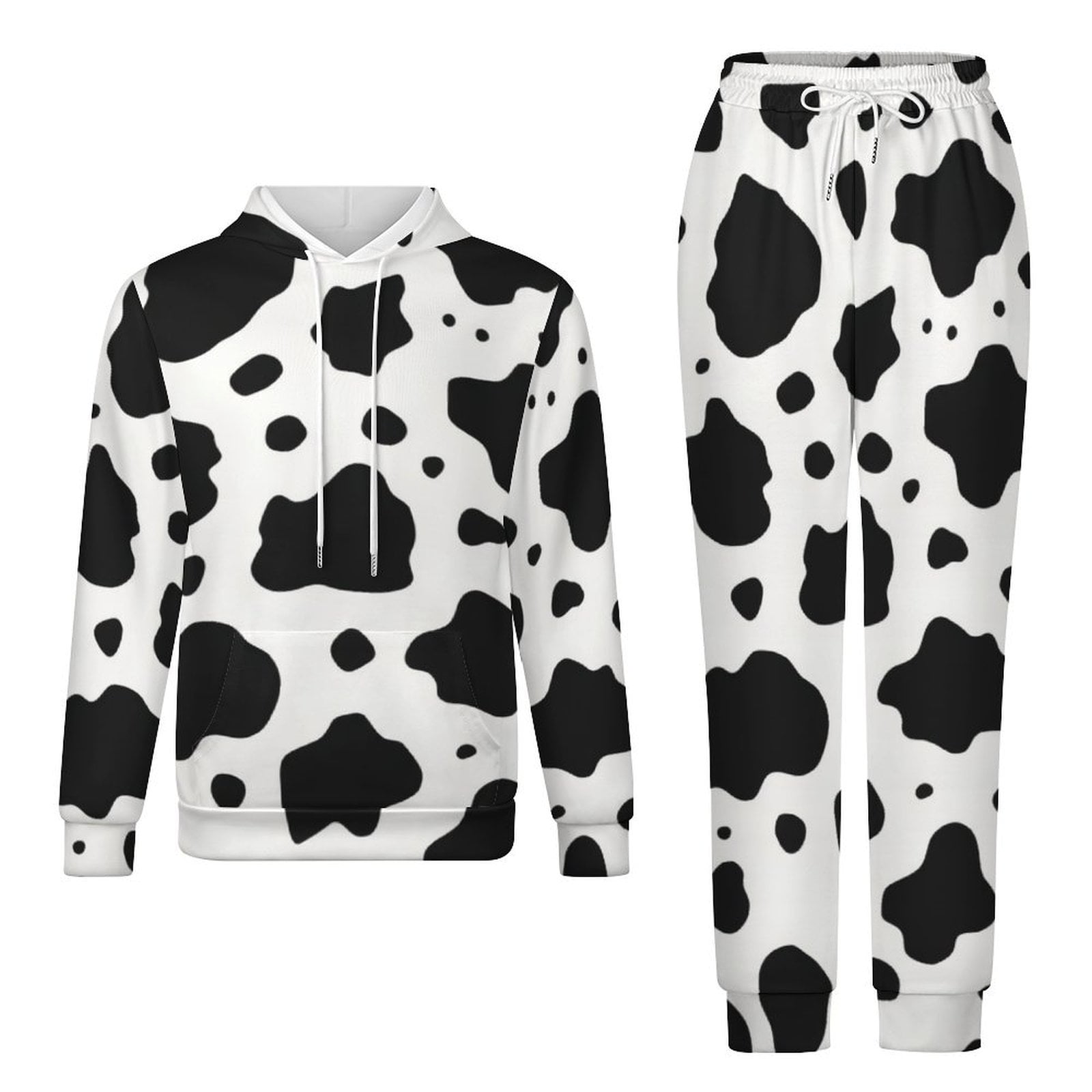 Cow Spots Pattern Background. Hoodie And Pants Set Tracksuit Men Women ...