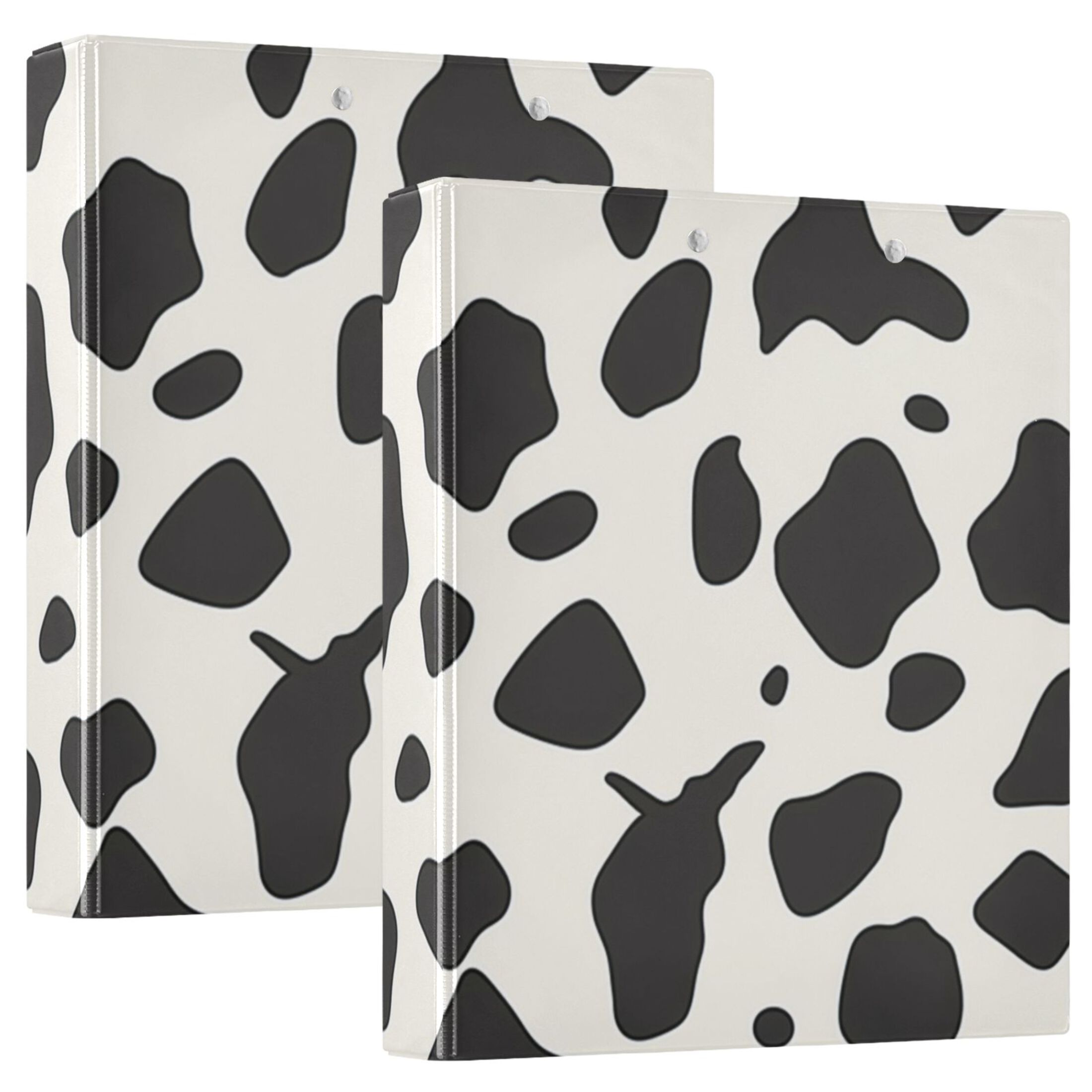 Cow Spots Round Ring Binder 3 Rings 1.5" Capacity File Storage for A4 ...