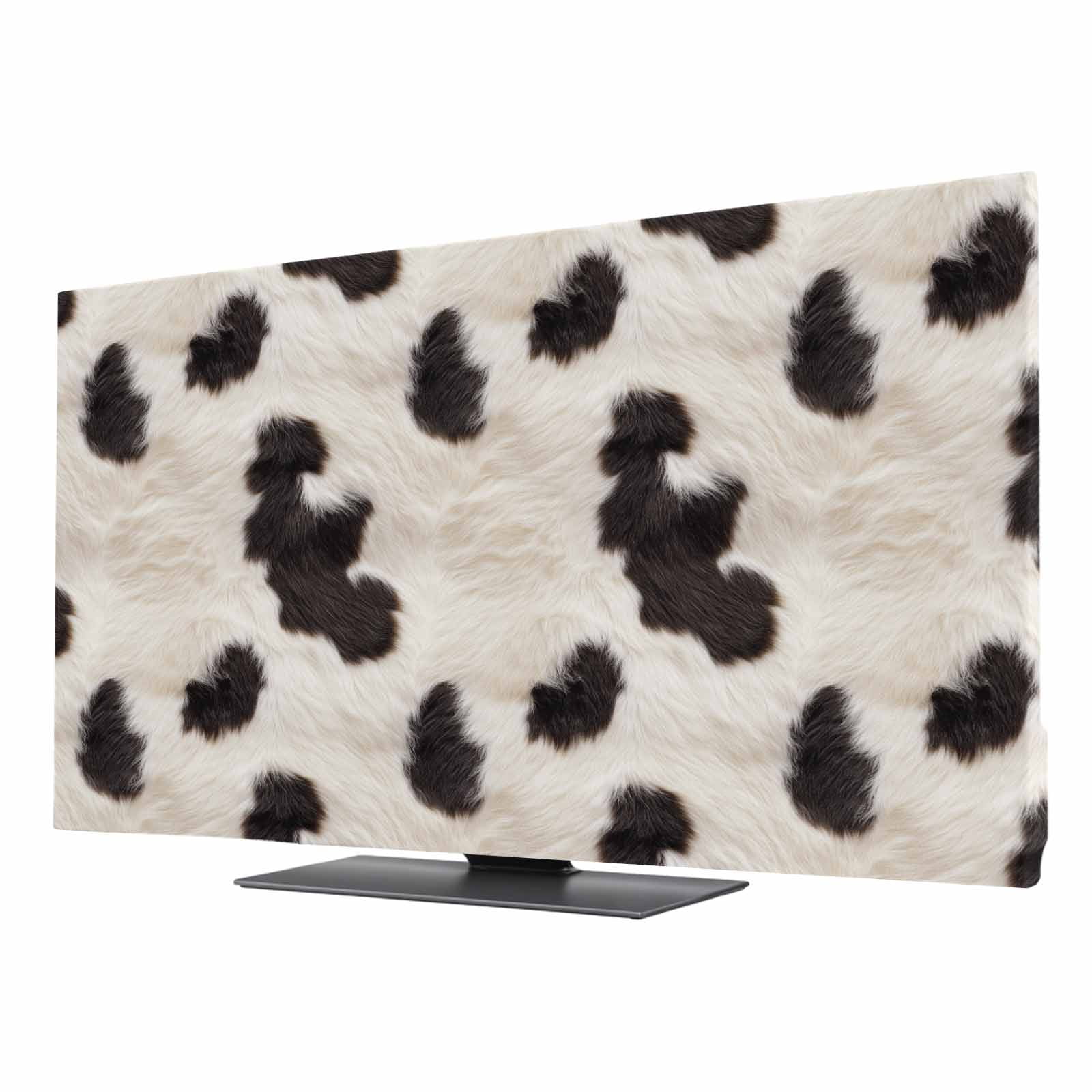Cow Spots TV Dust Cover 85 Inch, Fluffy Animal Skin Computer Monitor ...