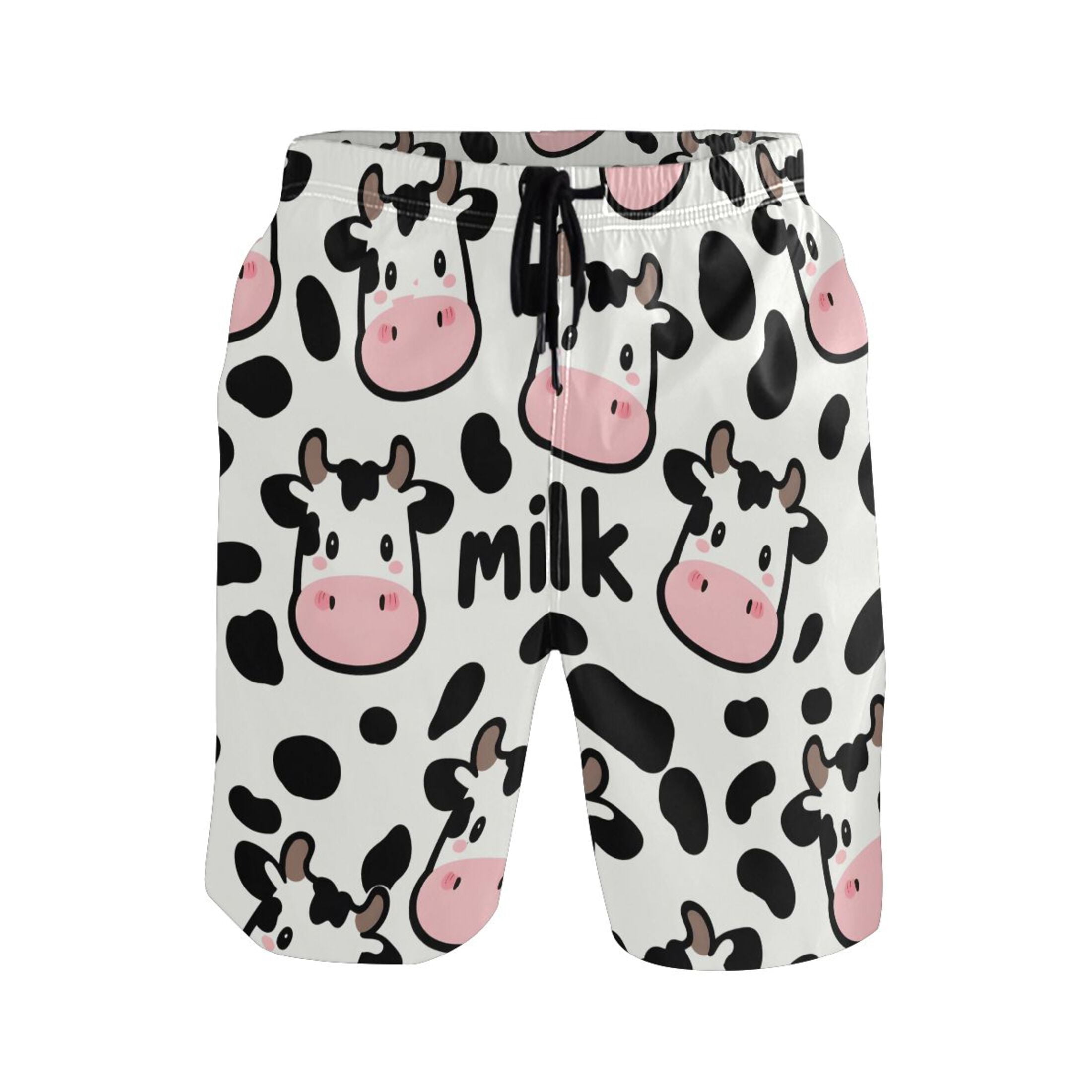 Cow Spotted Milk Pattern Mens Swim Trunks Quick Dry Board Shorts ...
