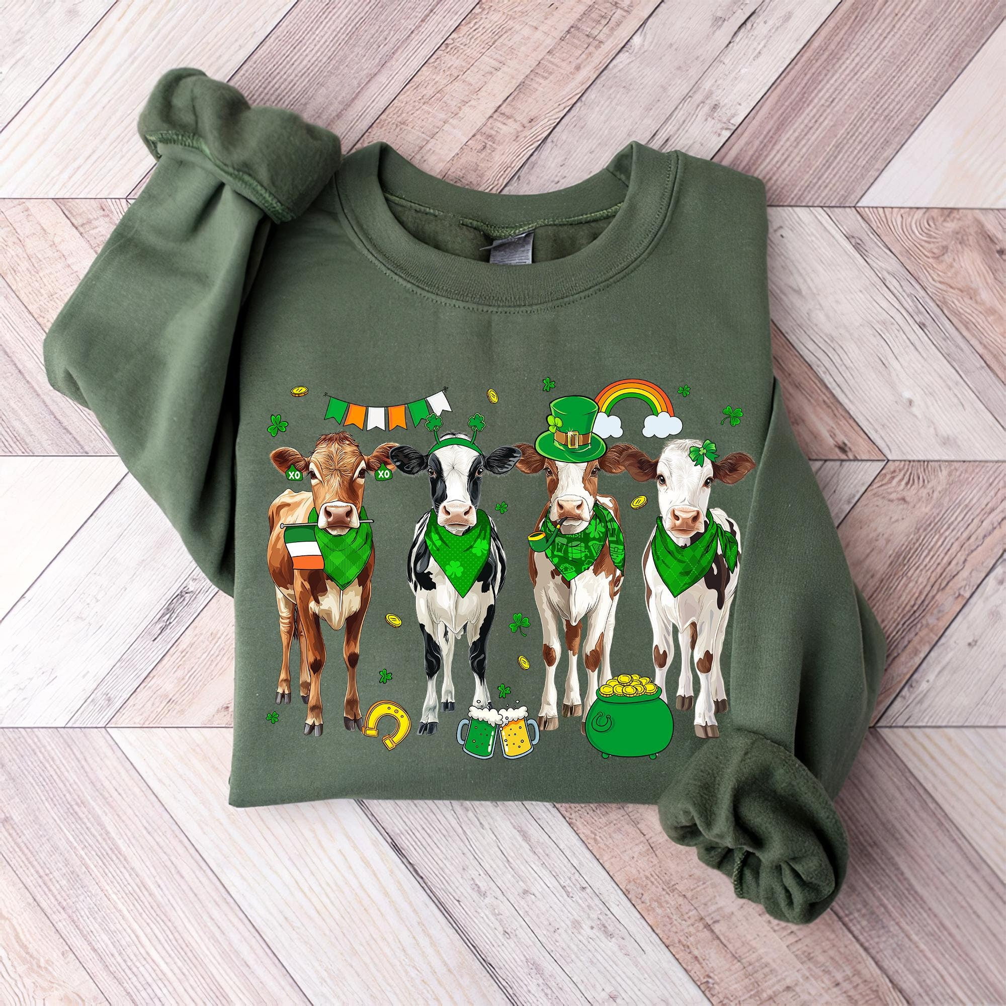 Cow St Patrick's Day Shirt, Funny St Patrick's Day Cow Shirt, Lucky Cow ...