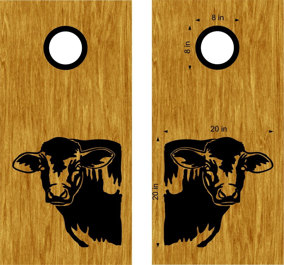 Cow Steer Decals Cornhole Boards Farm Set Bean Bag Toss Sticker ...