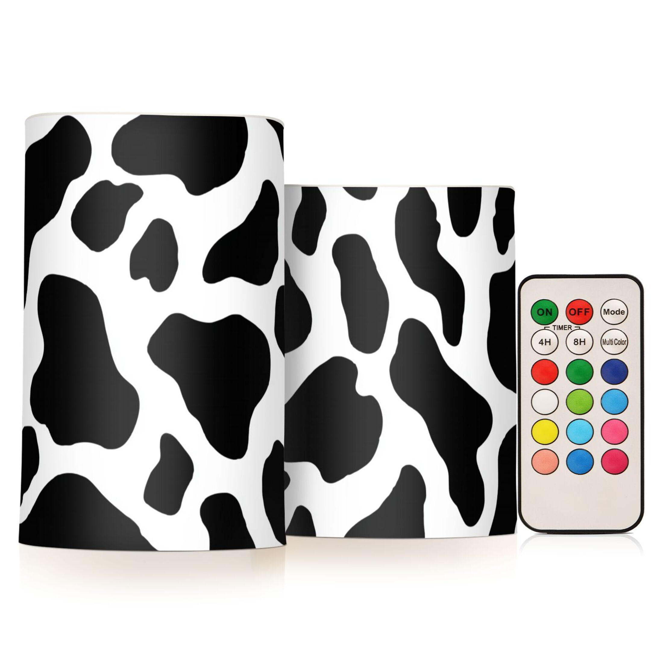 Cow Stripes Flickering Flameless Candles Battery Operated with Remote ...