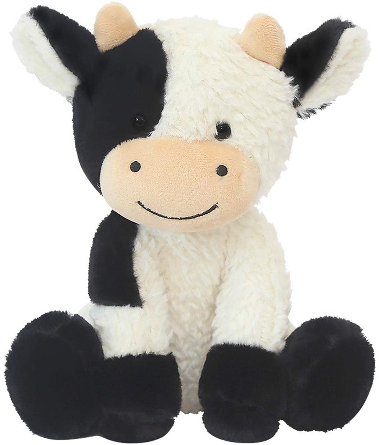Cow Stuffed Animal - Black and White Fluffy Stuffed Cow Plush, Cute ...