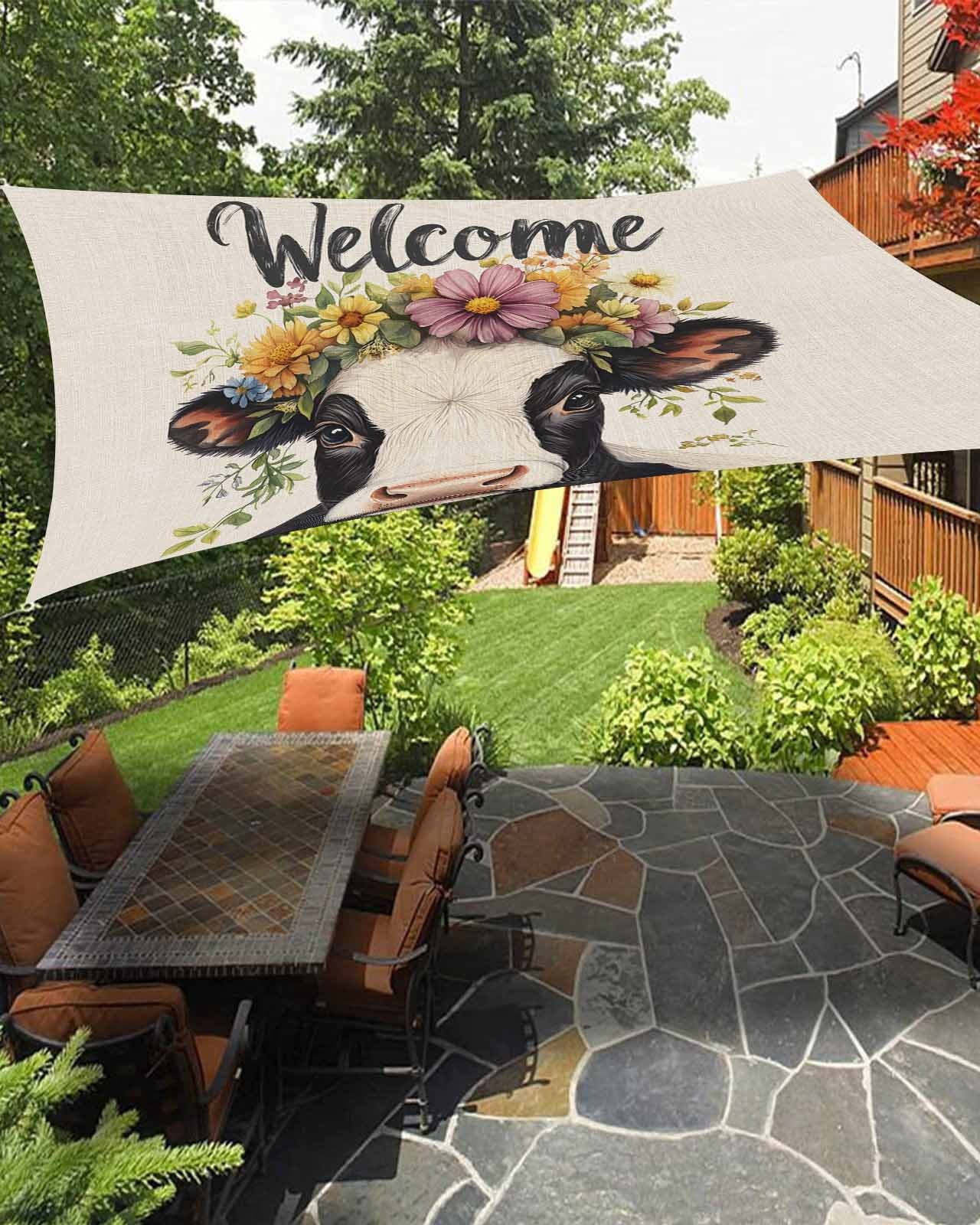 Cow Sun Shade Sail 8'X10' Welcome UV Block Outdoor Sail Shades ...