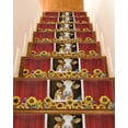 Cow Sunflowers Stair Treads Yellow Blue Flower Bee Farms Animal Oil ...
