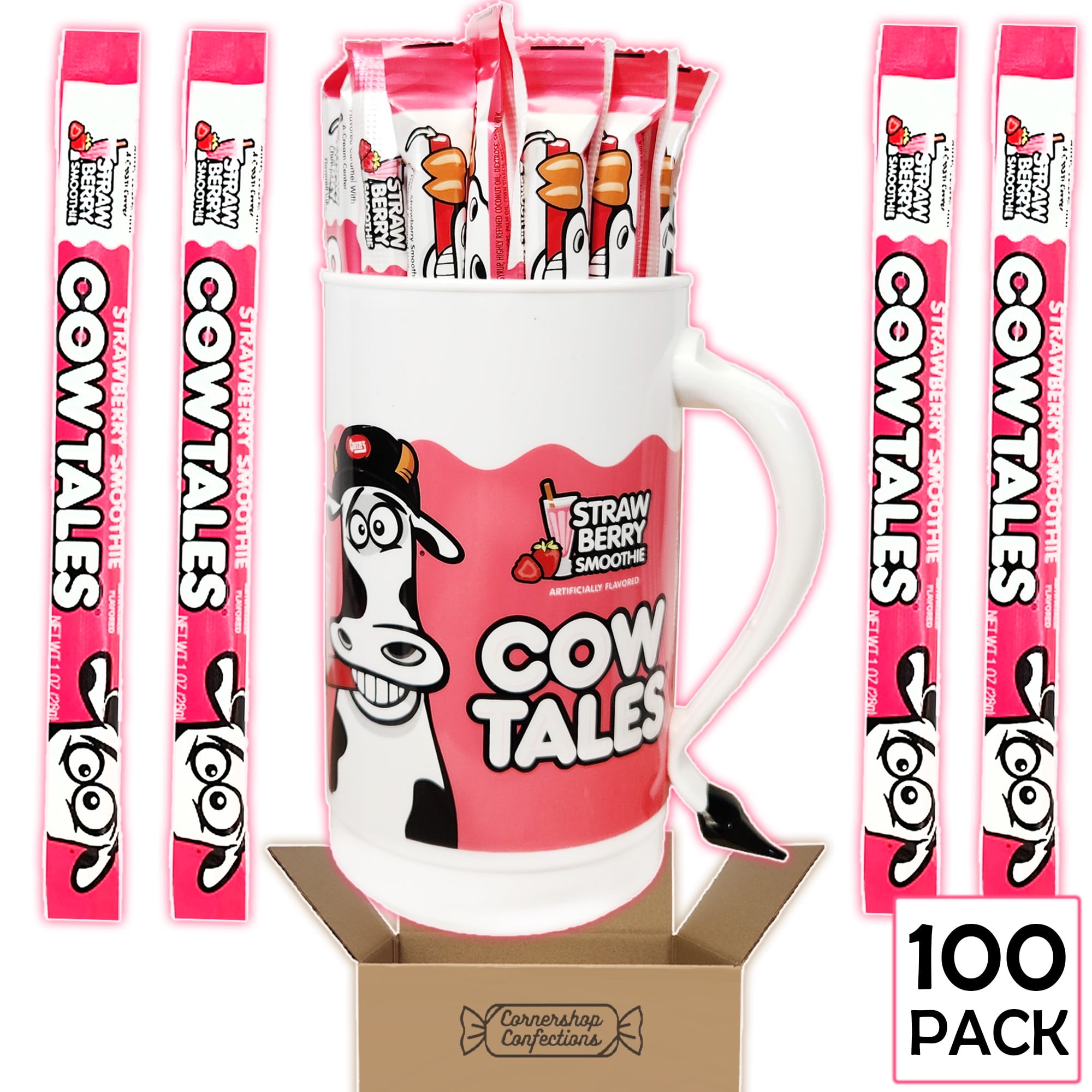 Cow Tales Strawberry Smoothie Tumbler AND Candy Bundle Pack - Full-Size ...