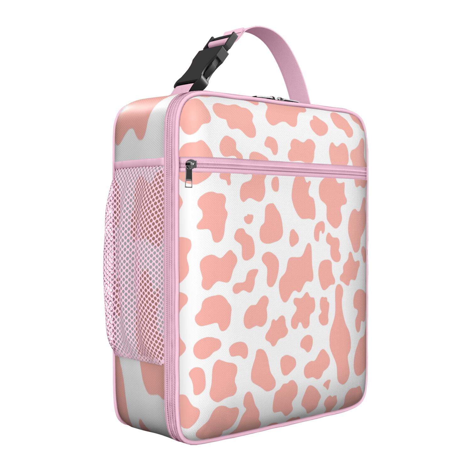 Cow Texture Insulated Lunch Box Teen Reusable Lunch Bag with Water ...