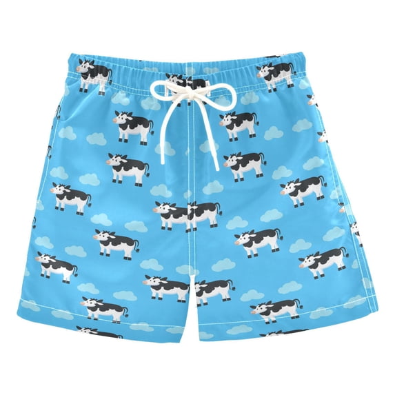Cow Tile Cloud Pattern Swim Trunks Quick Dry Beach Pool Board Shorts ...