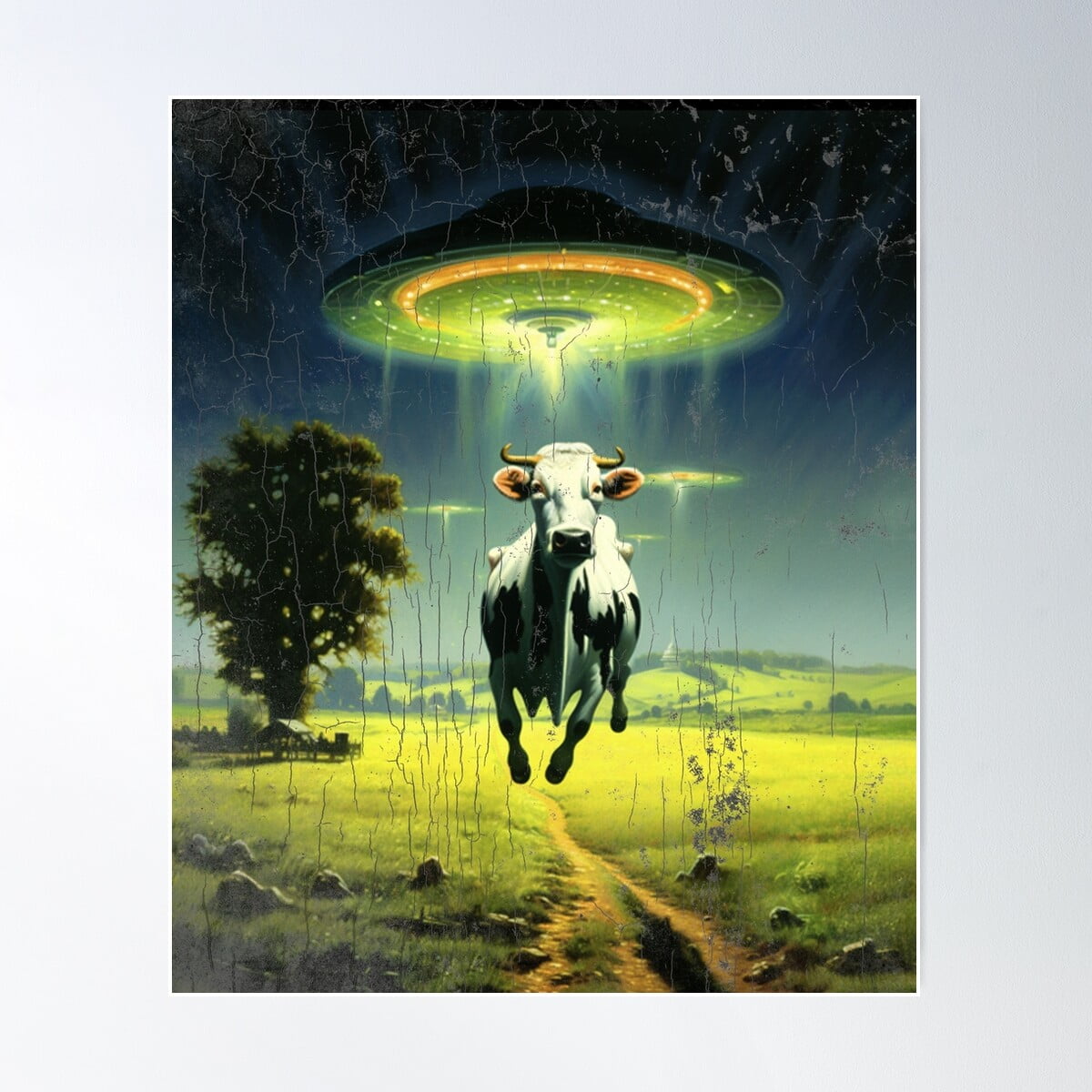 Cow Tipping Poster Wall Art, Modern Wall Decor For Living Room Bedroom ...