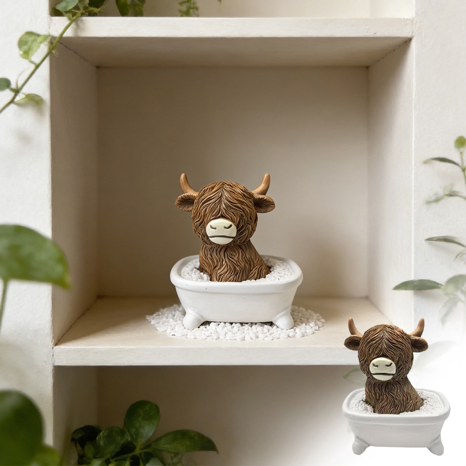 Cow Toilet Statue Resin Bathroom Decor Figurine, Adorable Animal ...