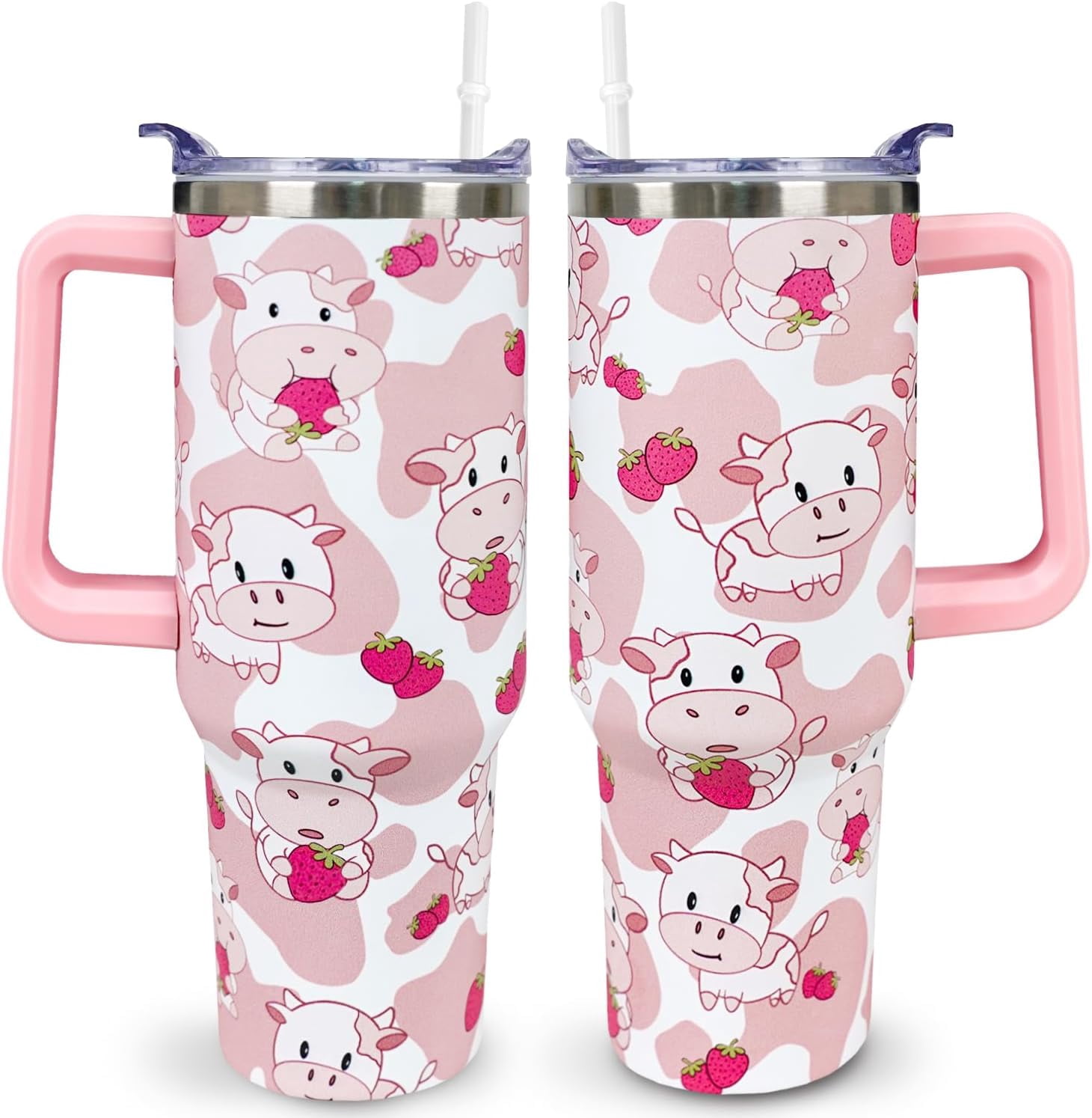 Cow Tumbler Cup with Lid and Metal Straw Cow Gifts for Women 40 oz ...