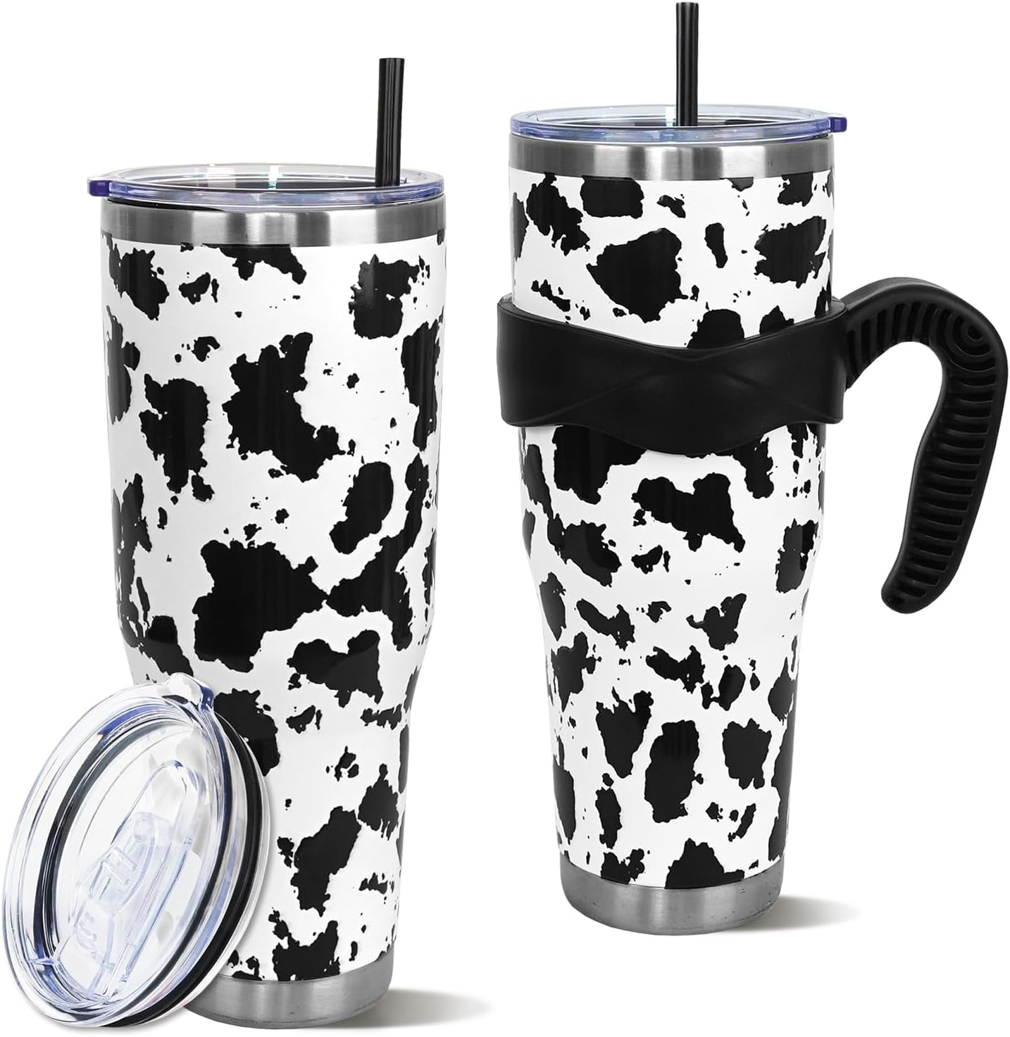 Cow Tumbler with Handle 40oz Cow Tumbler Cow Gifts for Women Cow Print ...