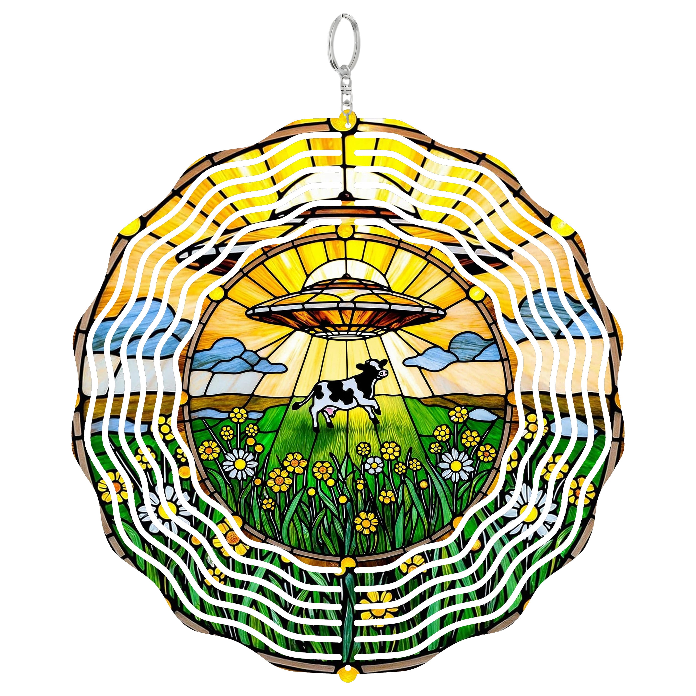 Cow UFO Abduction 3D Wind Spinner, Funny Garden Yard Decor - Walmart.com