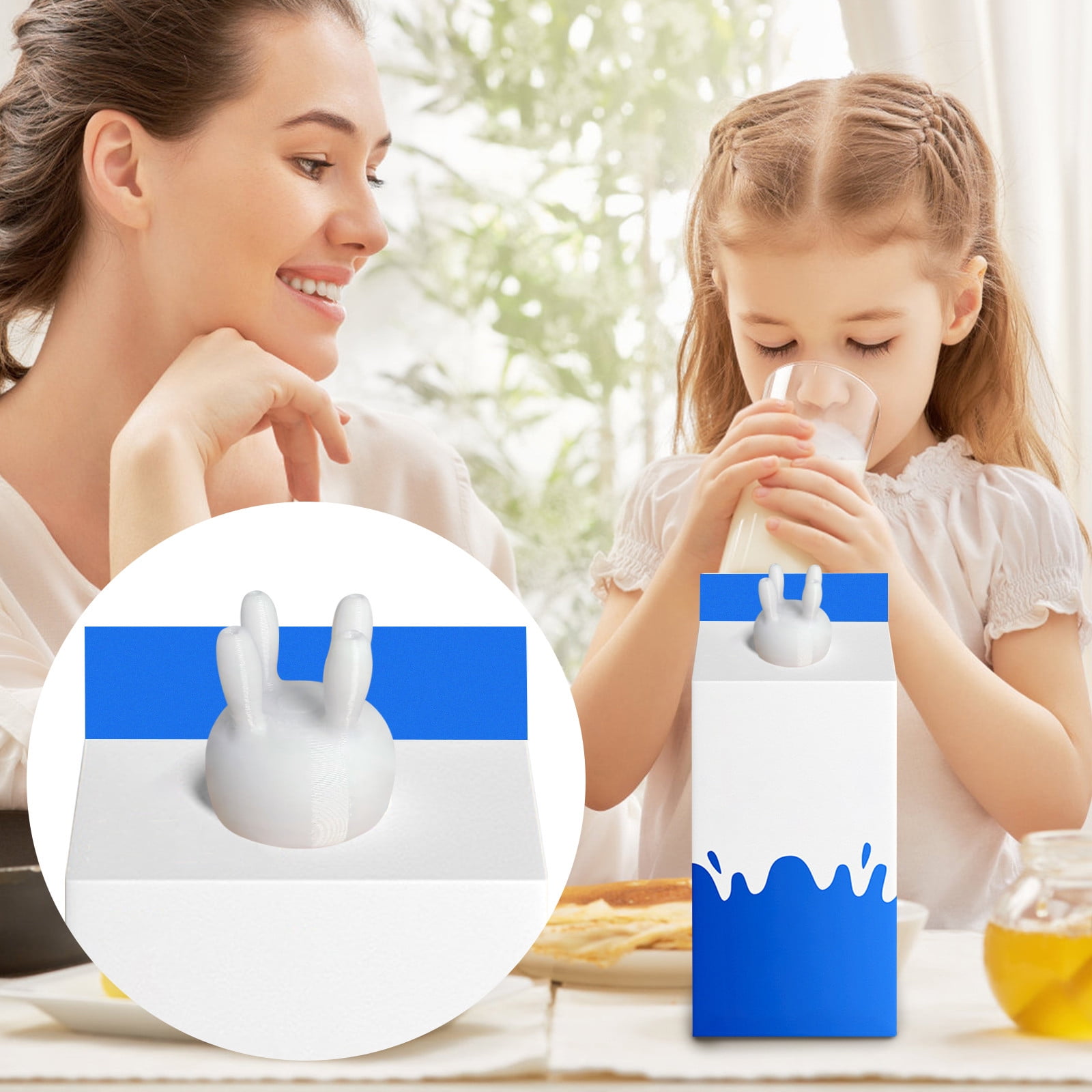 Cow Udder Milk Carton Cap 3d Printing Funny Pouring Milk Bottle Cap Reusable Boxed Milk