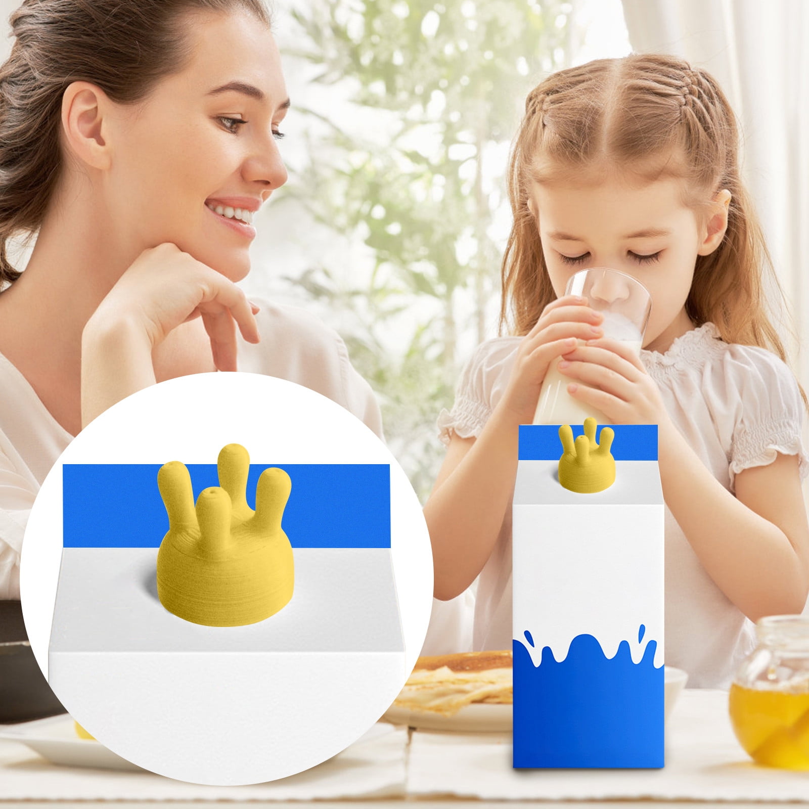 Cow Udder Milk Carton Cap, 3D Printing Funny Pouring Milk Bottle Cap ...