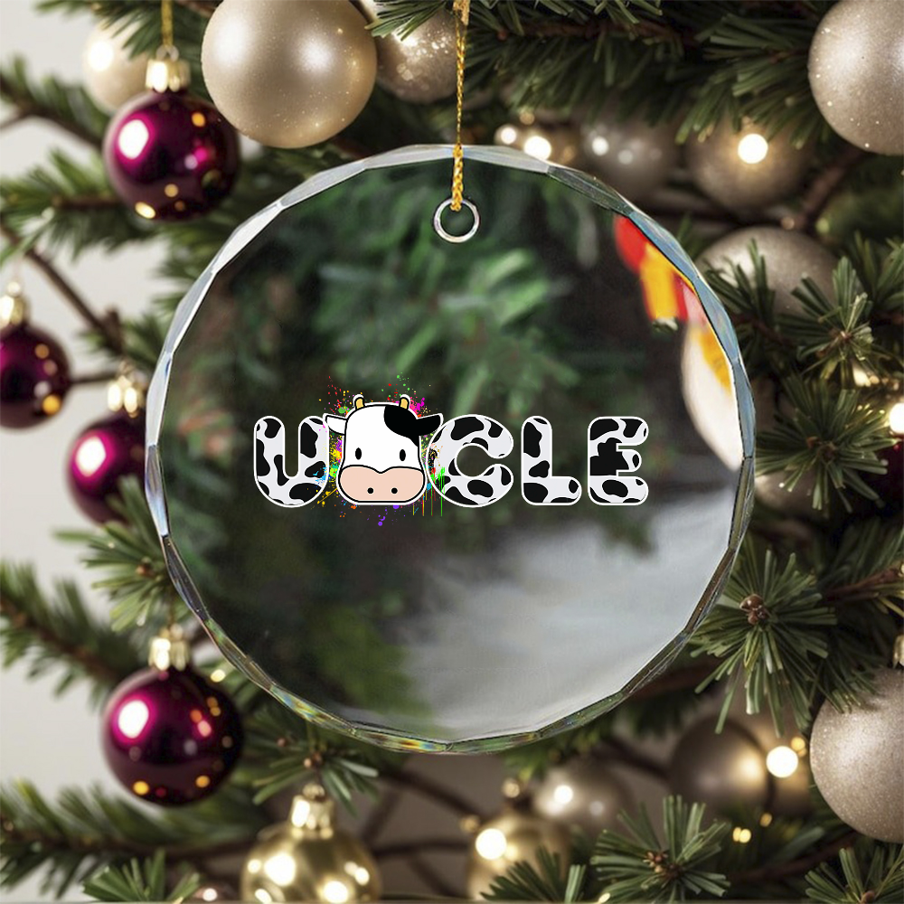 Cow Uncle Birthday Farm Animals Uncle Cow Farm Birthday Ornament ...