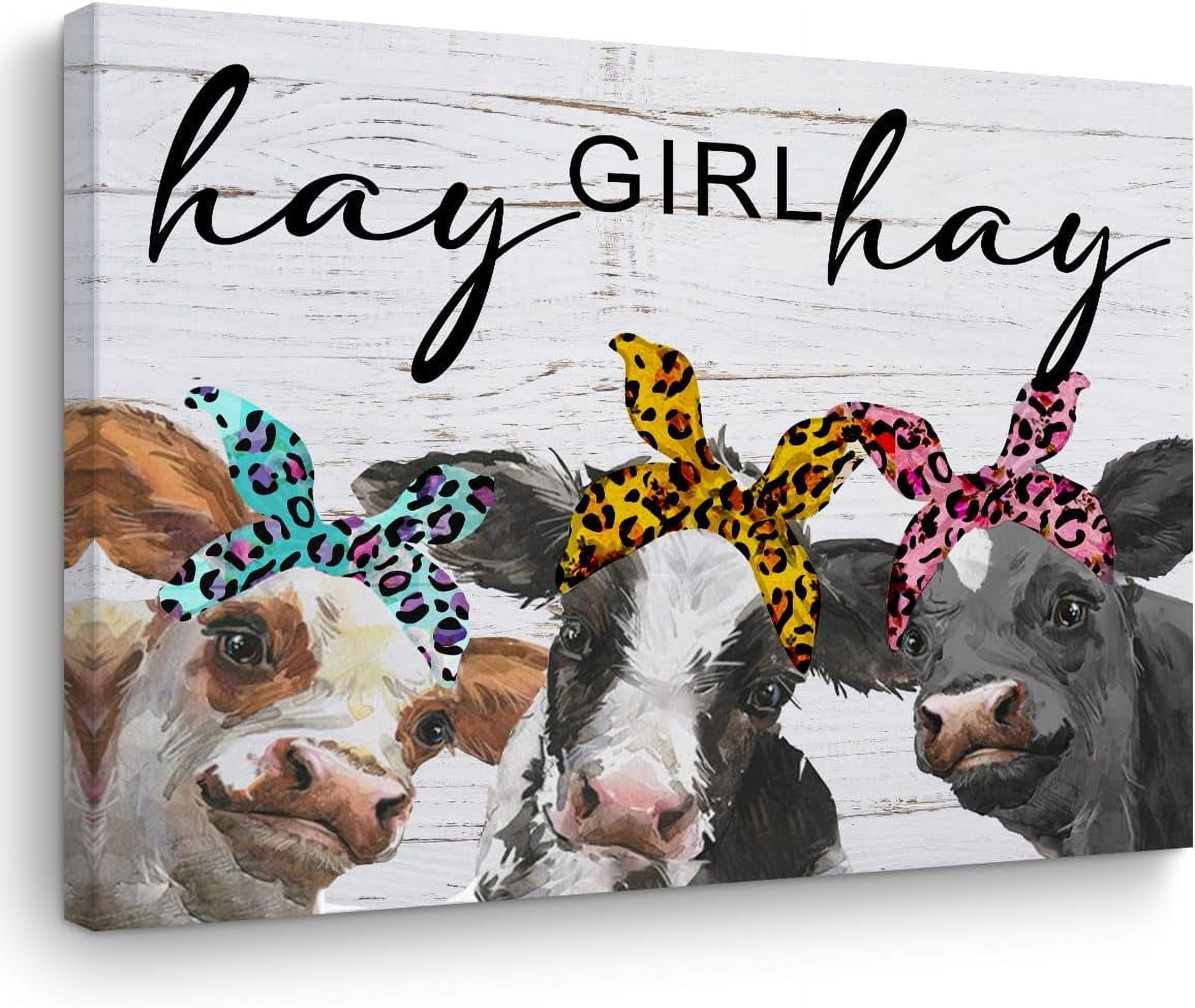 Cow Wall Art Unframed Art Western Wall Decor Funny Cows with Bandanas ...