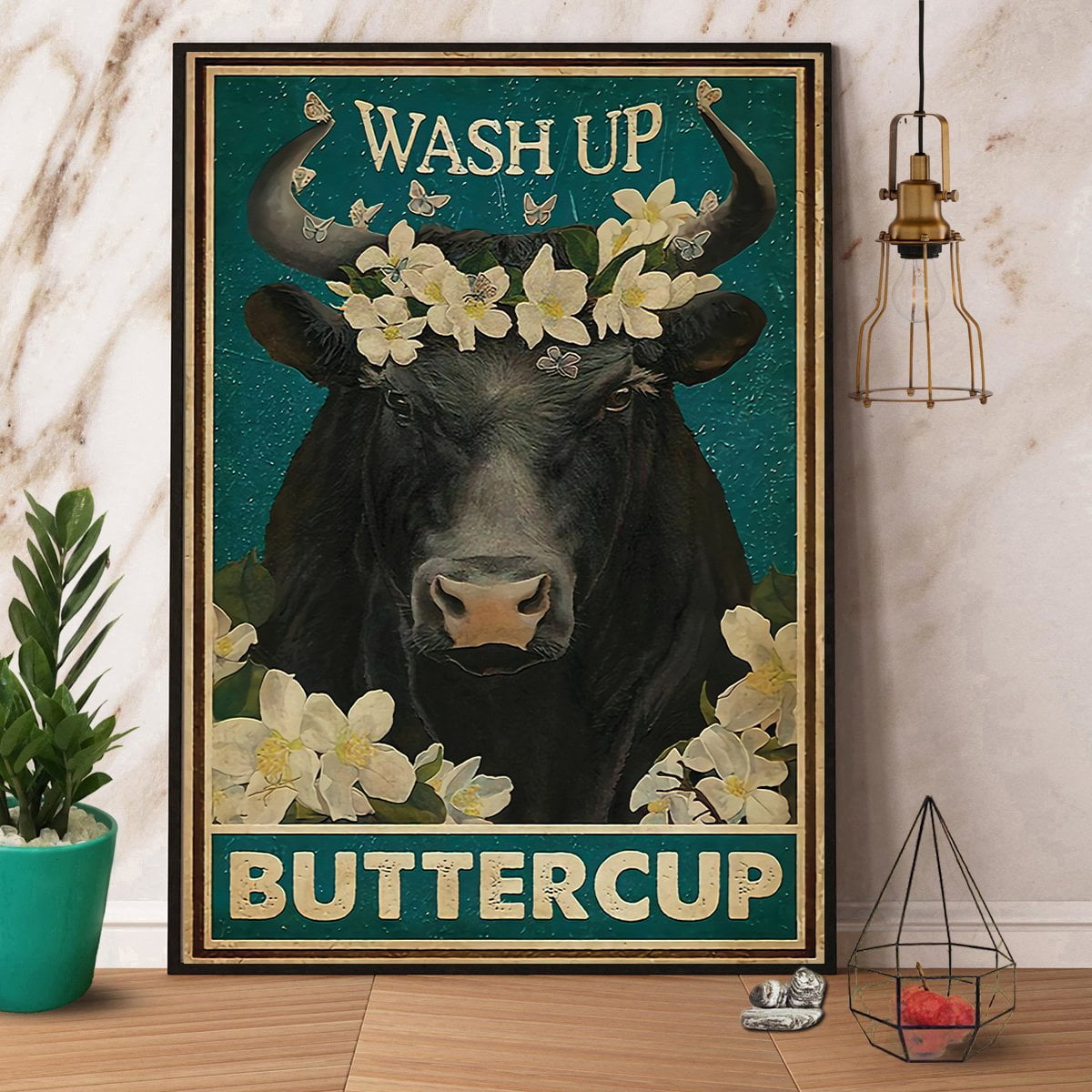 Cow Wash Up Buttercup Cattle Retro Paper Poster No Frame Matte Wall Art ...