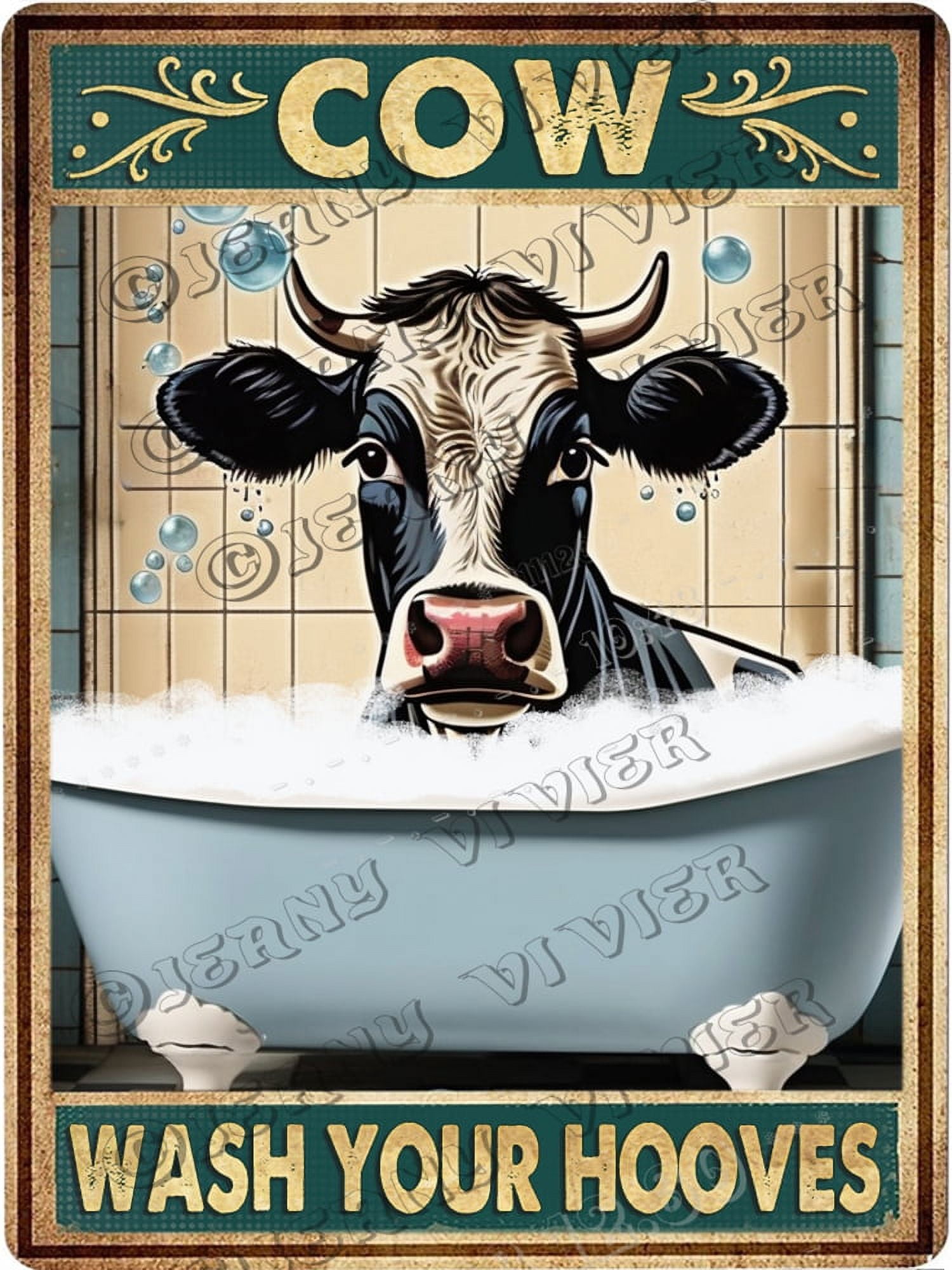 Cow Wash Your Hooves Bath Soap Vintage Aluminum Sign 12x16 IN Cow Decor ...
