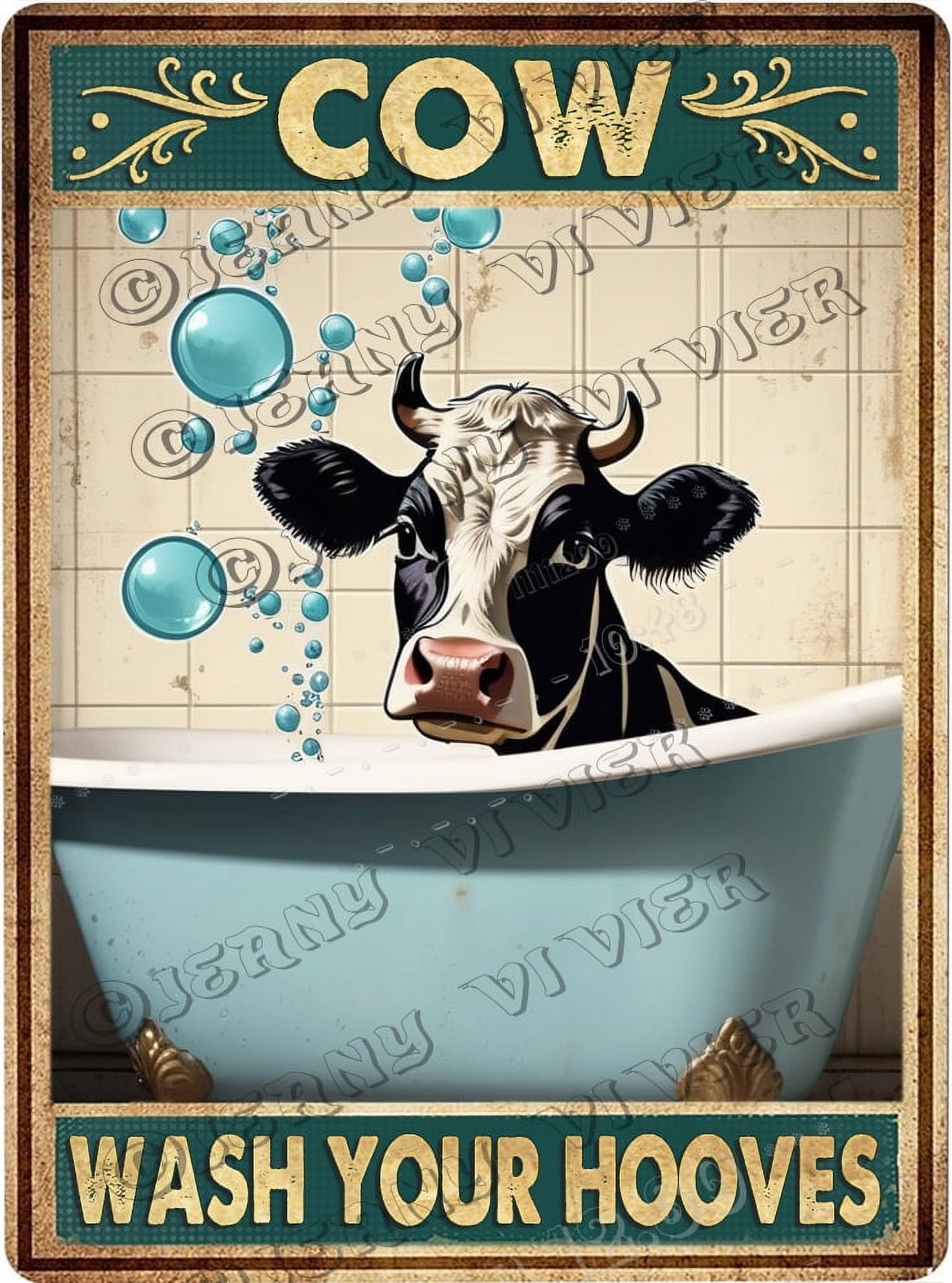 Cow Wash Your Hooves Bath Soap Vintage Aluminum Sign 12x8 IN Cow Decor ...