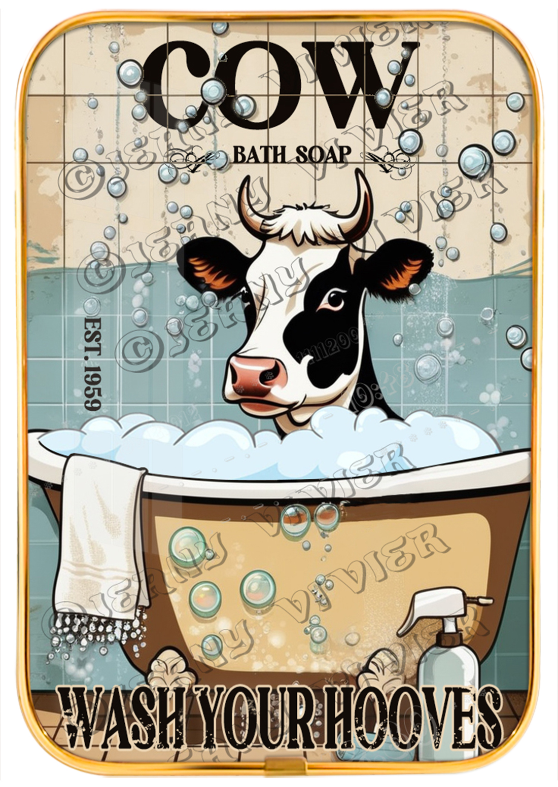 Cow Wash Your Hooves Pictures Decor Vintage Decor Crystal Porcelain ...