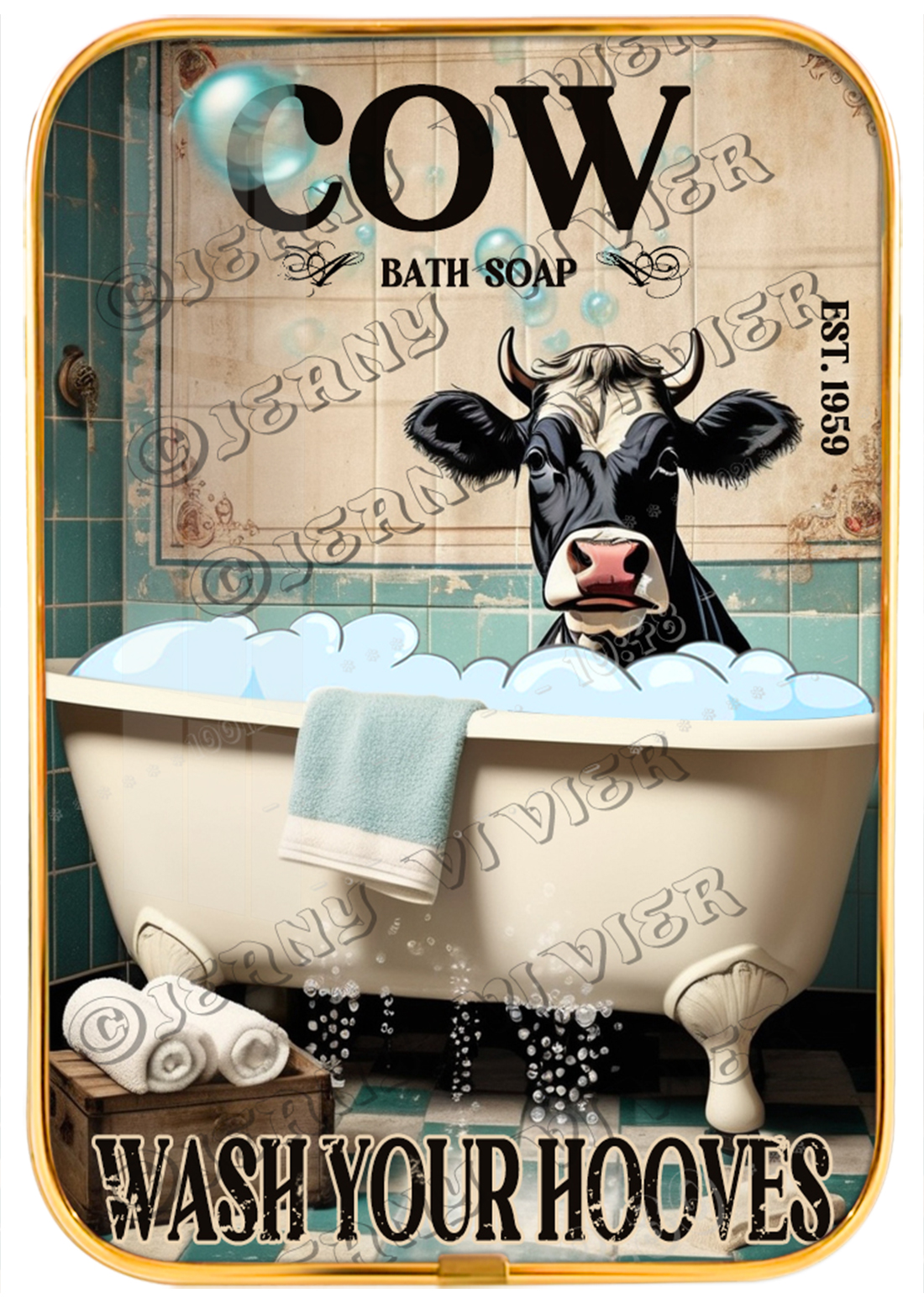Cow Wash Your Hooves Pictures Decor Cow Decor Vintage Decor Crystal ...