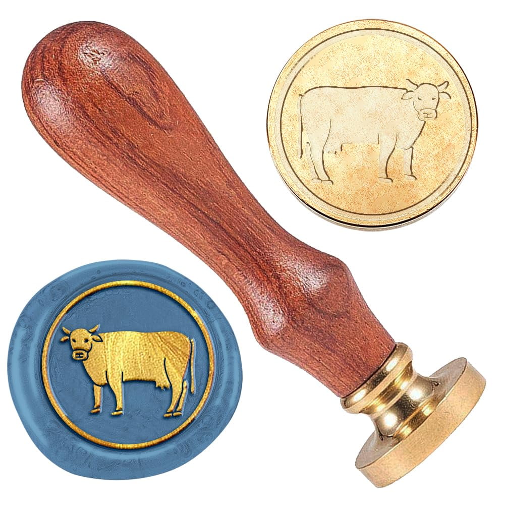 Cow Wax Seal Stamp Embossed Stamp Sealing Vintage Elegant Removable 1 ...