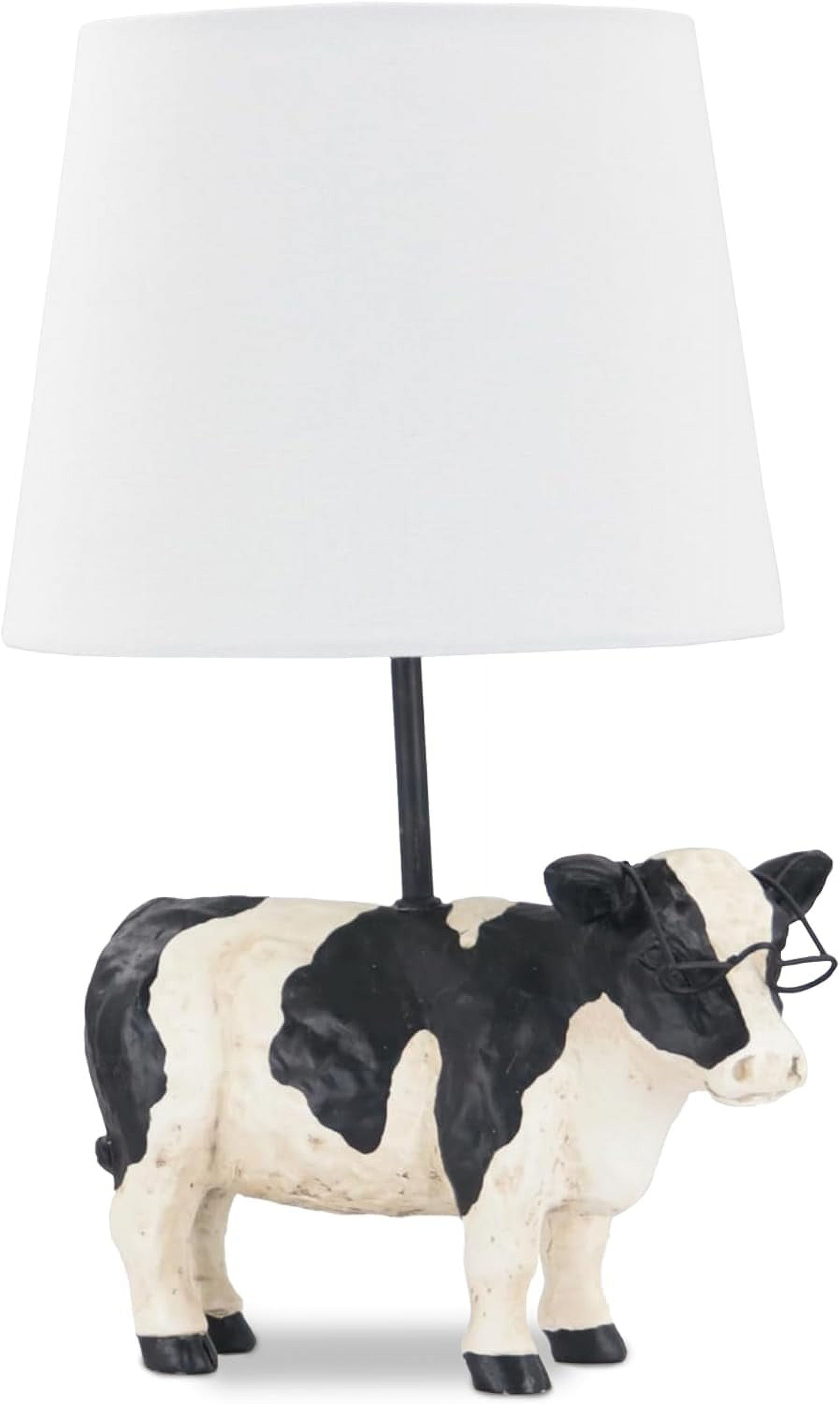 Cow Wearing Glasses Corded Table Lamp – Distressed Faux Taxidermy ...